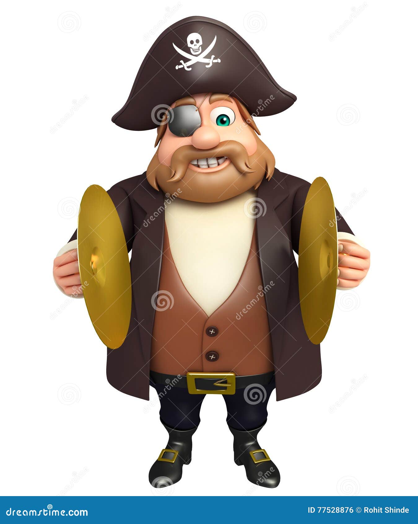 Illustration of Pirate with Musical Instrument Stock Illustration ...