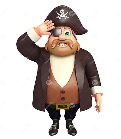 Illustration of Pirate with Salute Pose Stock Illustration ...