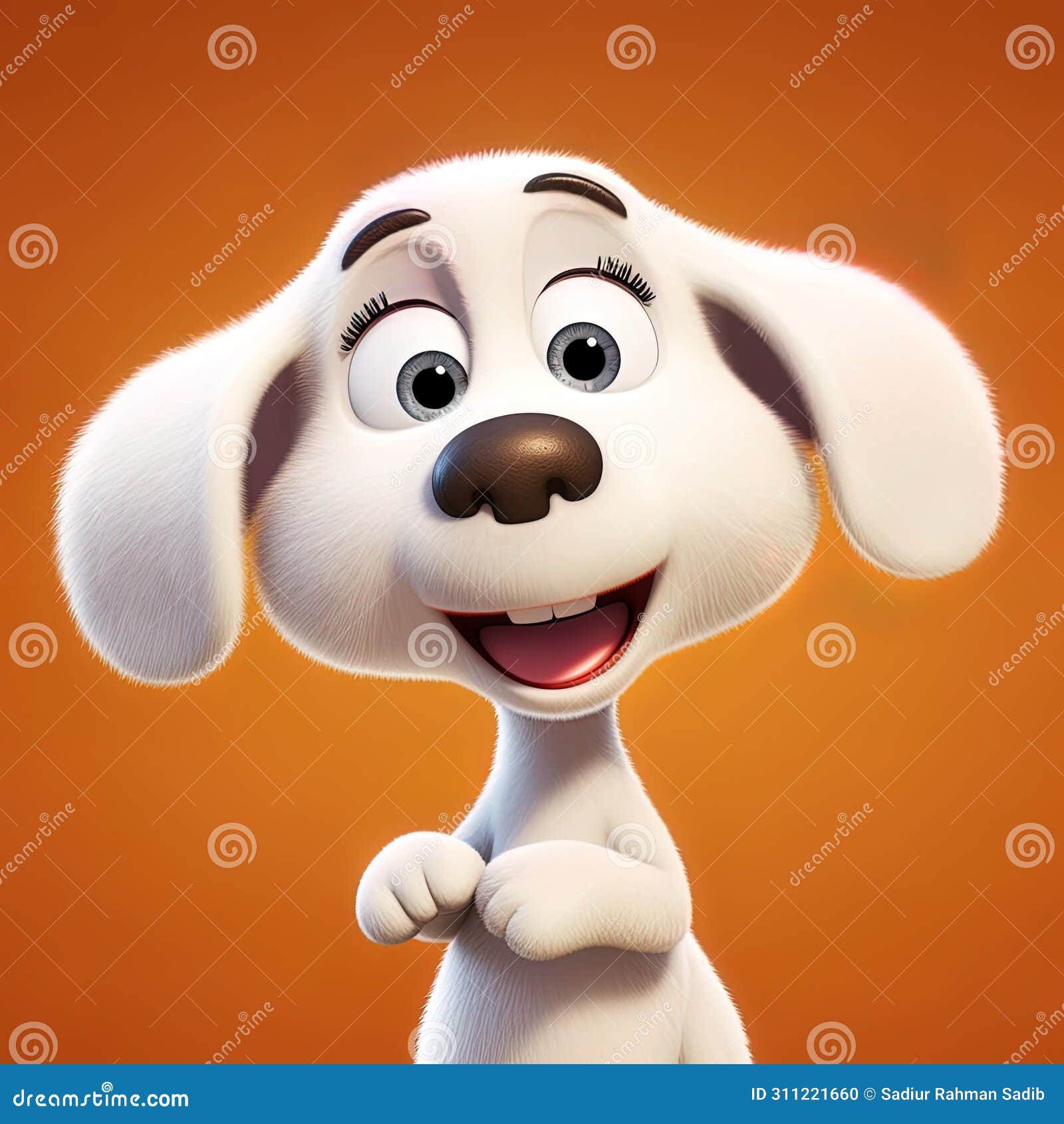 Illustration Pixar of a Dog Exploring. Stock Illustration ...