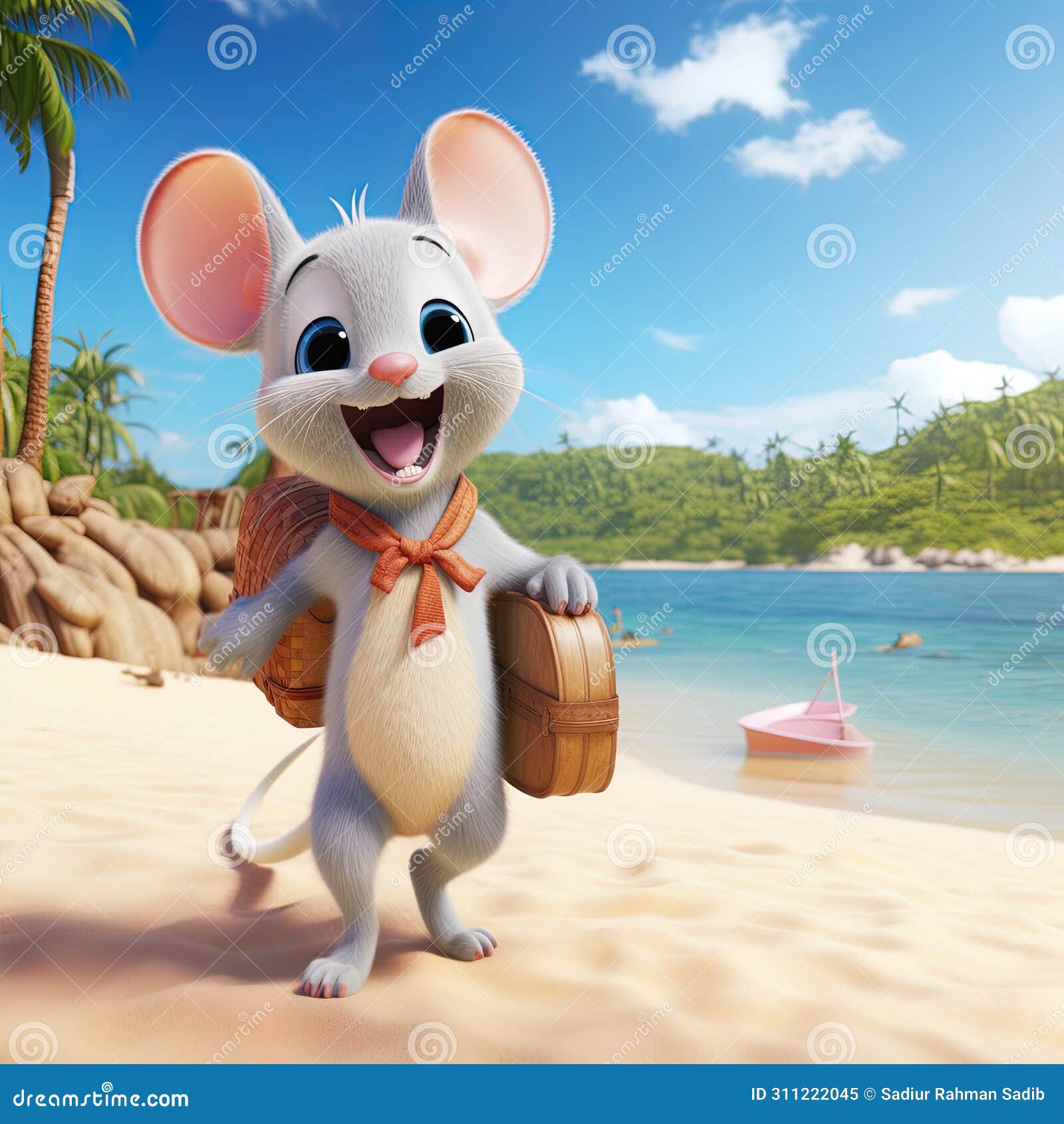 Illustration Pixar of a MOUSE Exploring. Stock Illustration ...