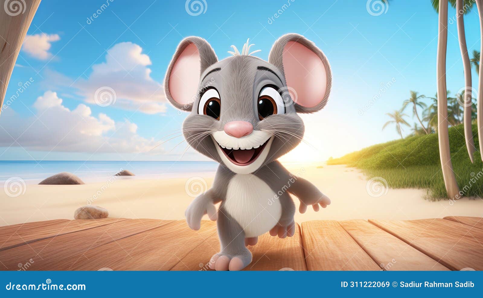 Illustration Pixar of a MOUSE Exploring. Stock Illustration ...