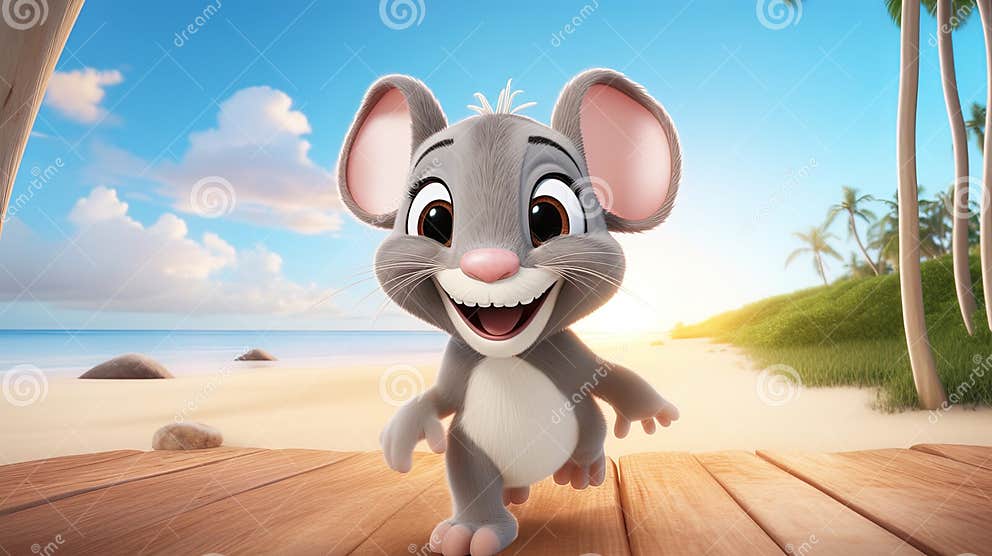 Illustration Pixar of a MOUSE Exploring. Stock Illustration ...