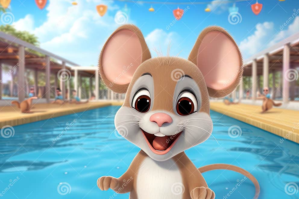 Illustration Pixar of a MOUSE Exploring. Stock Illustration ...