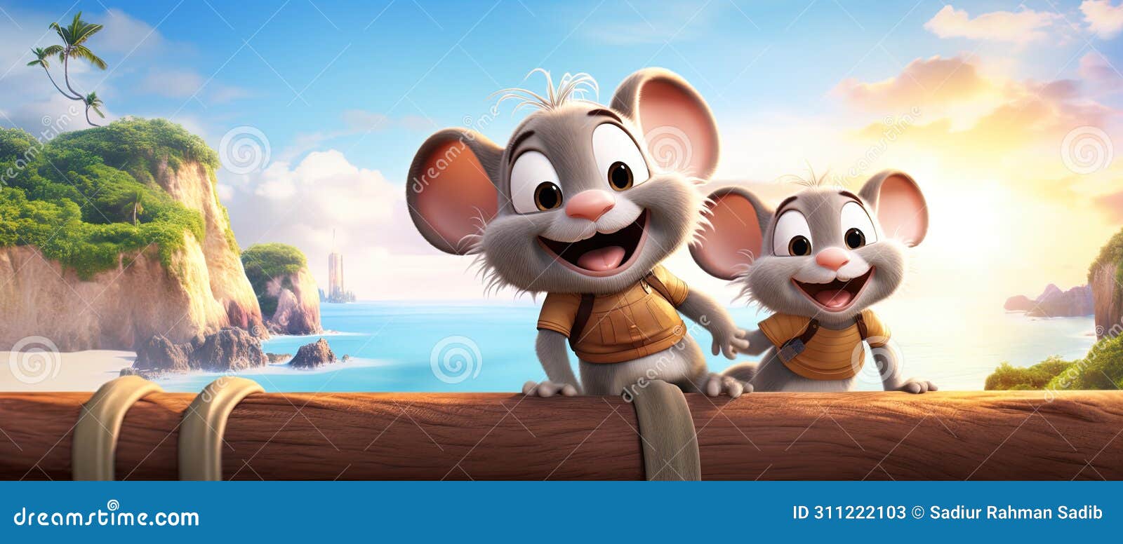 Illustration Pixar of a MOUSE Exploring. Stock Illustration ...