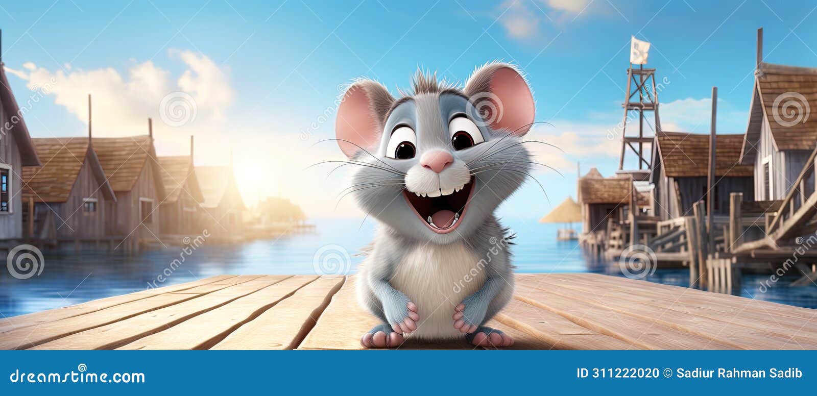 Illustration Pixar of a MOUSE Exploring. Stock Illustration ...