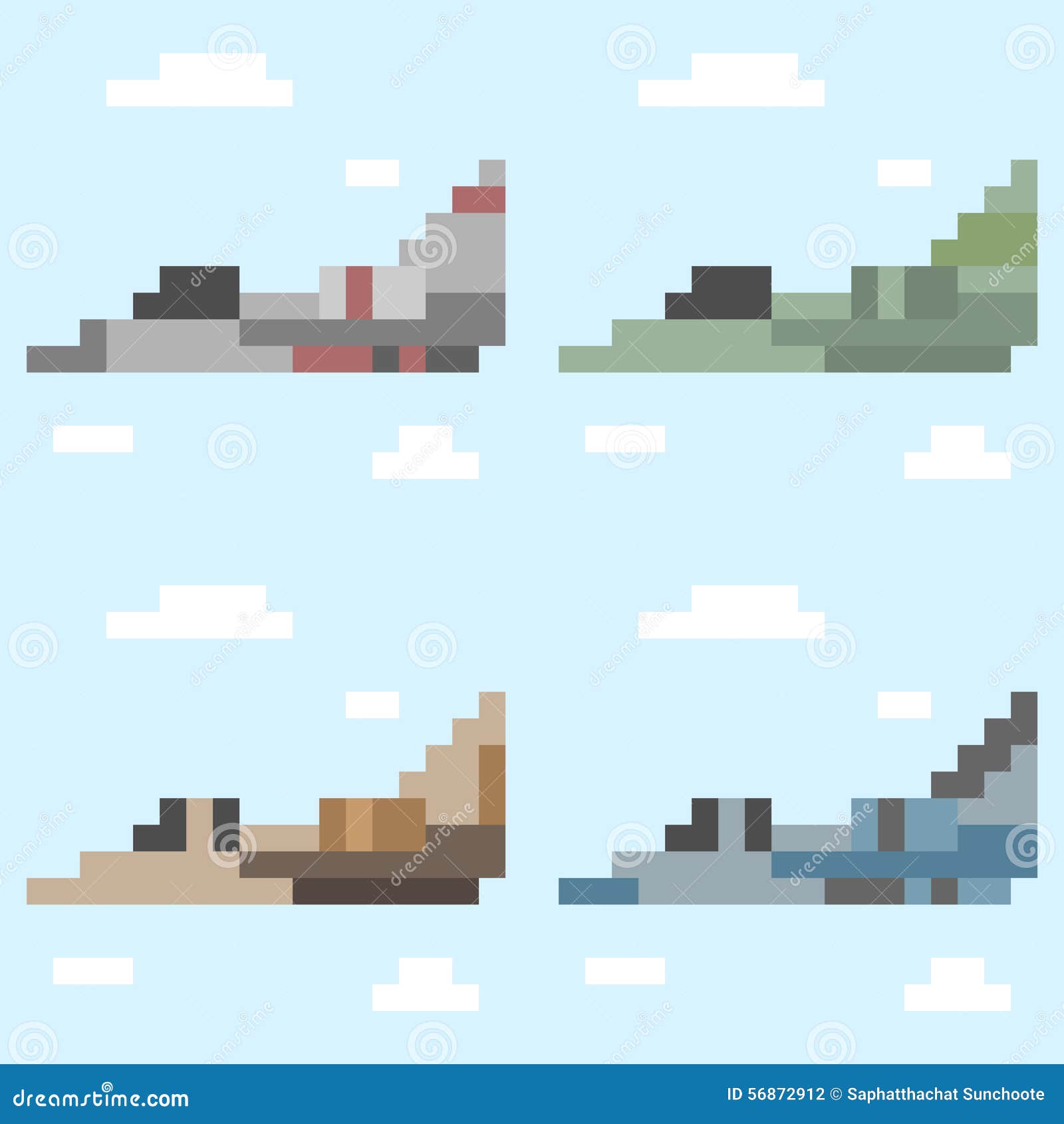 Illustration Pixel Art Airplane Stock Vector - Illustration of warplane ...