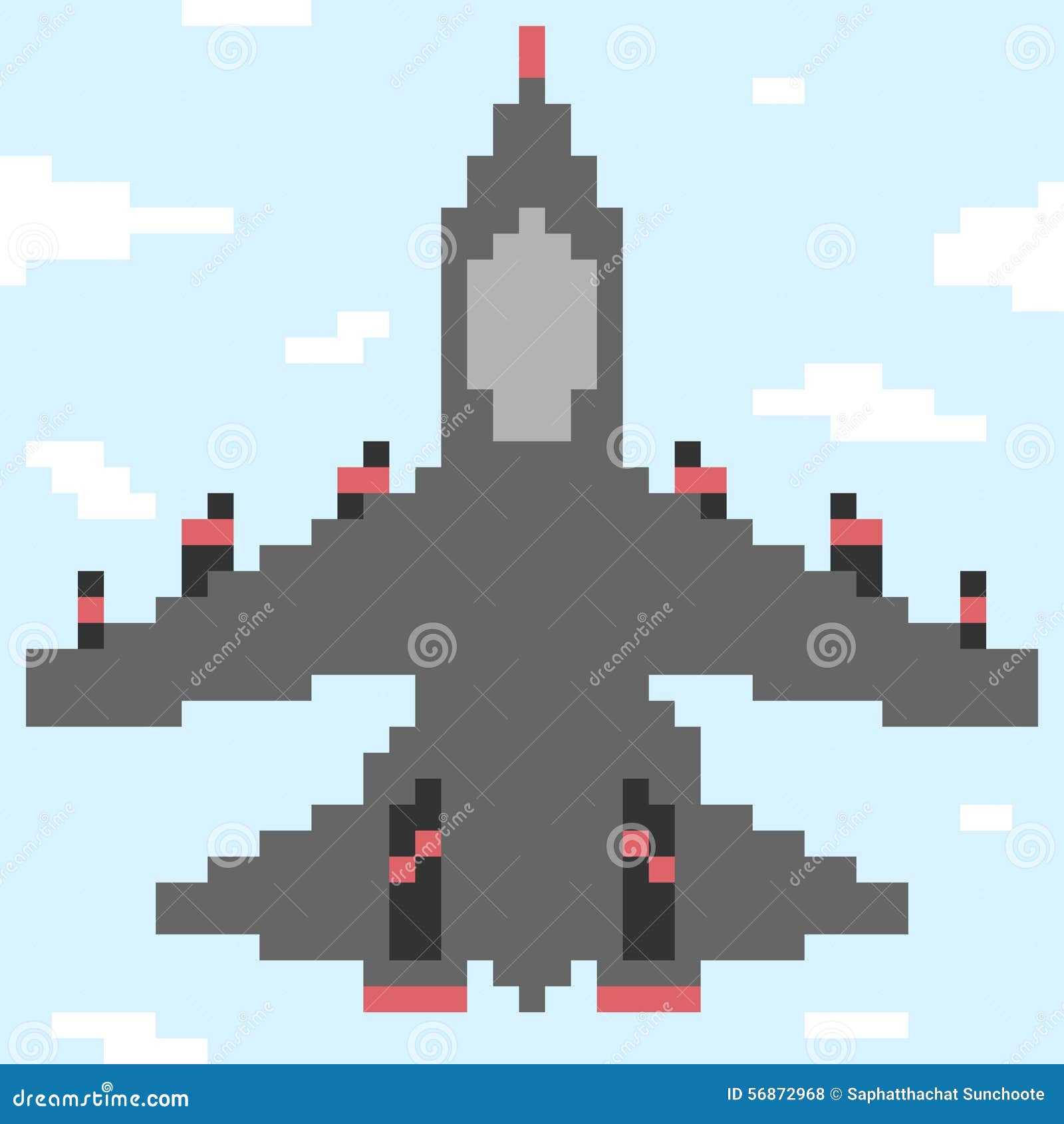 Illustration Pixel Art Airplane Stock Vector - Illustration of clouds ...