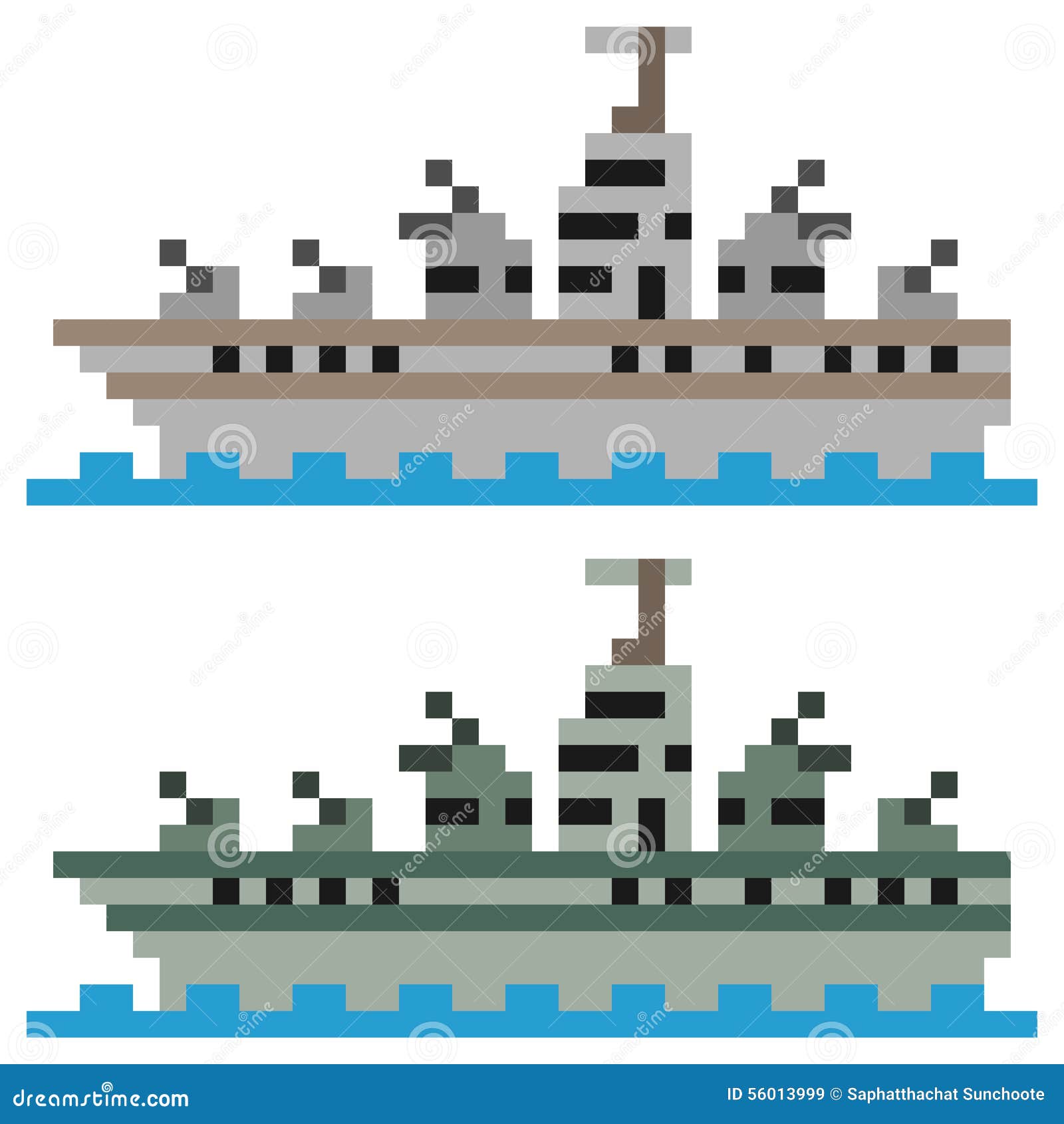 Illustration Pixel Art Battleship Stock Vector - Illustration of vessel ...