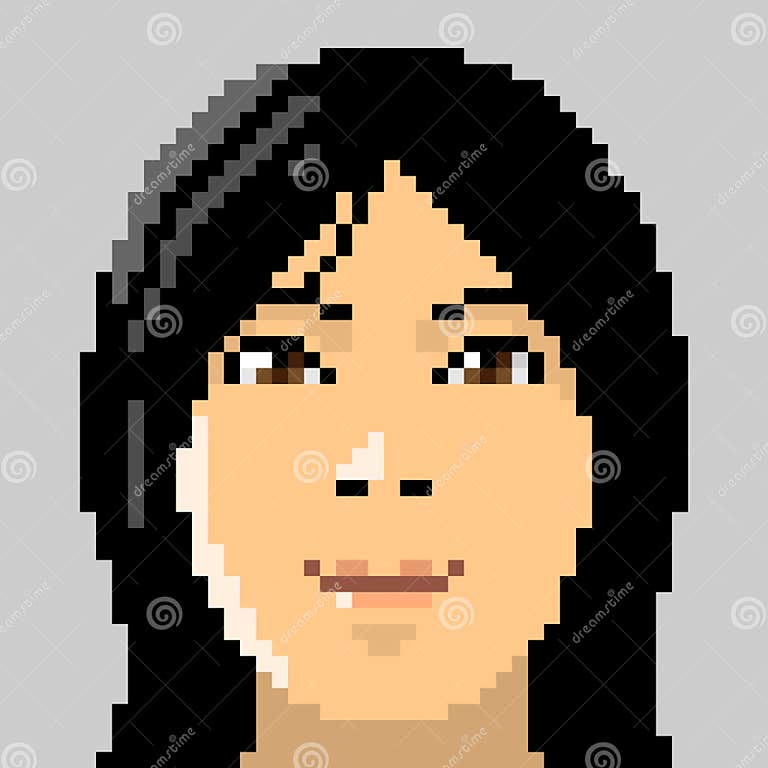 Illustration Pixel Art Human Face Stock Vector - Illustration of mouth ...