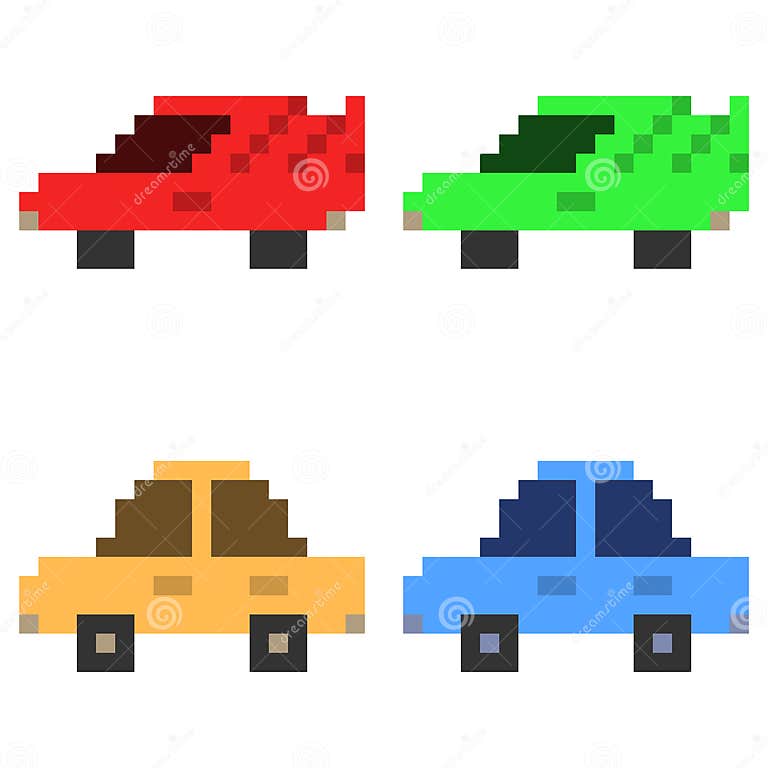 Illustration Pixel Art Icon Car Stock Vector - Illustration of vehicle ...