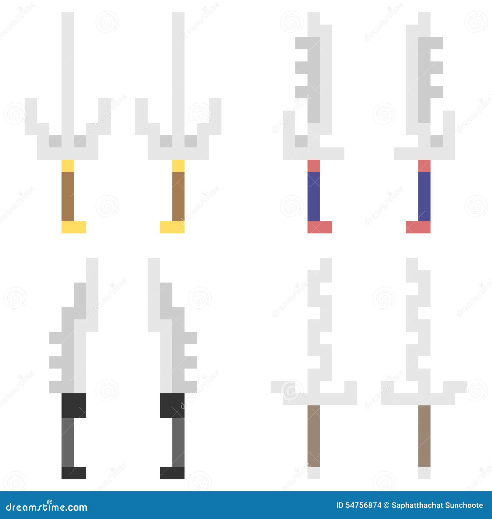 Illustration Pixel Art Icon Dagger Stock Vector - Illustration of knife ...