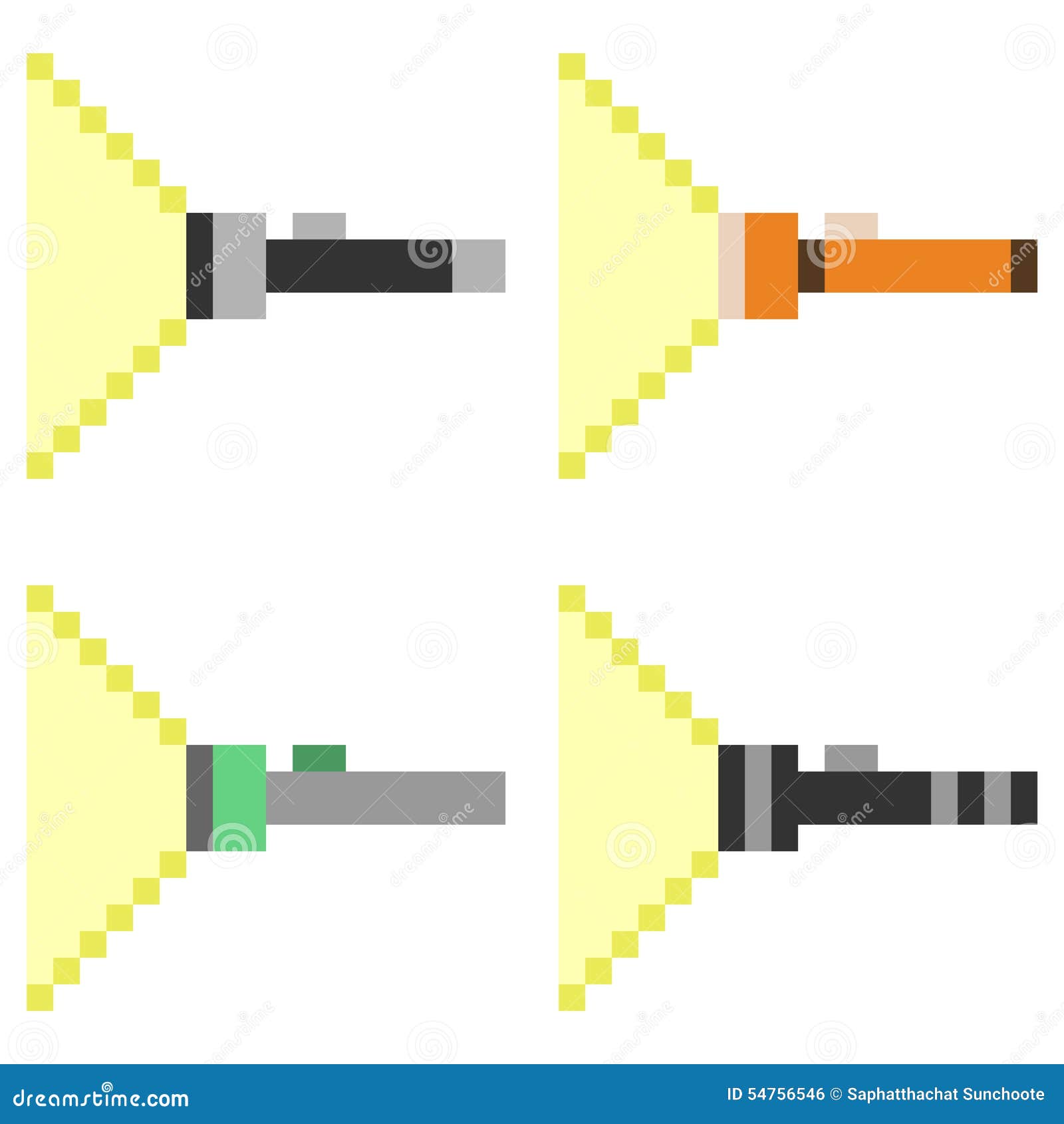 Illustration Pixel Art Icon Flashlight Stock Vector - Illustration of ...