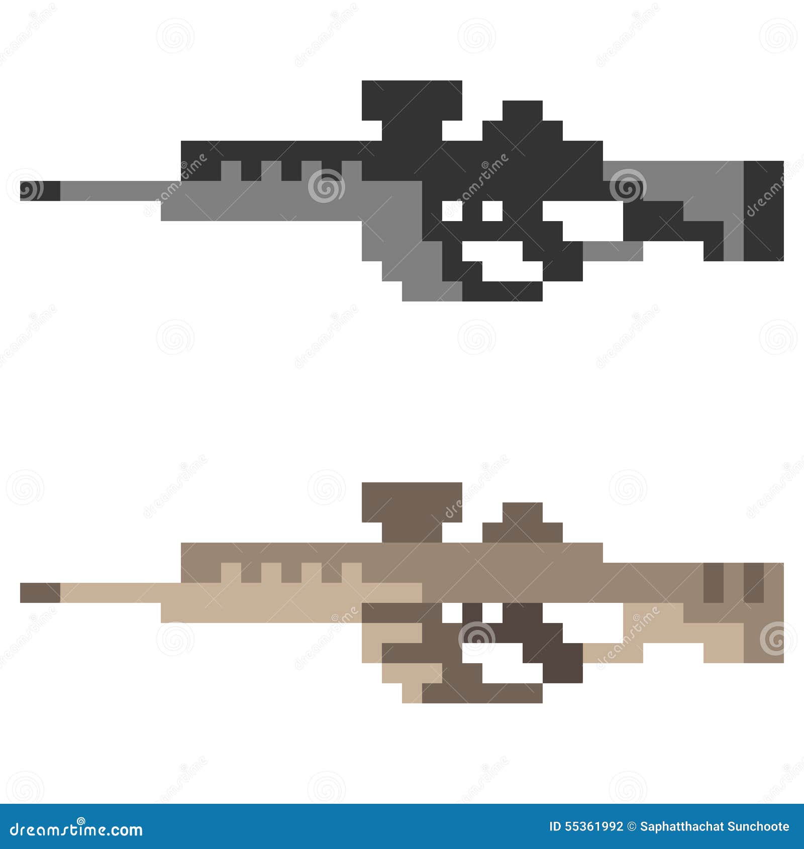 Pixel Art Minecraft Gun