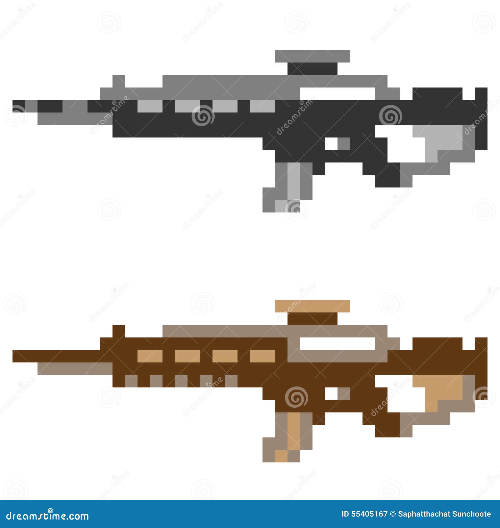Pixel Art Minecraft Gun