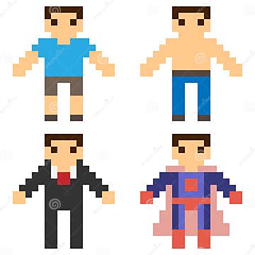 Illustration Pixel Art Icon Man Stock Vector - Illustration of symbol ...