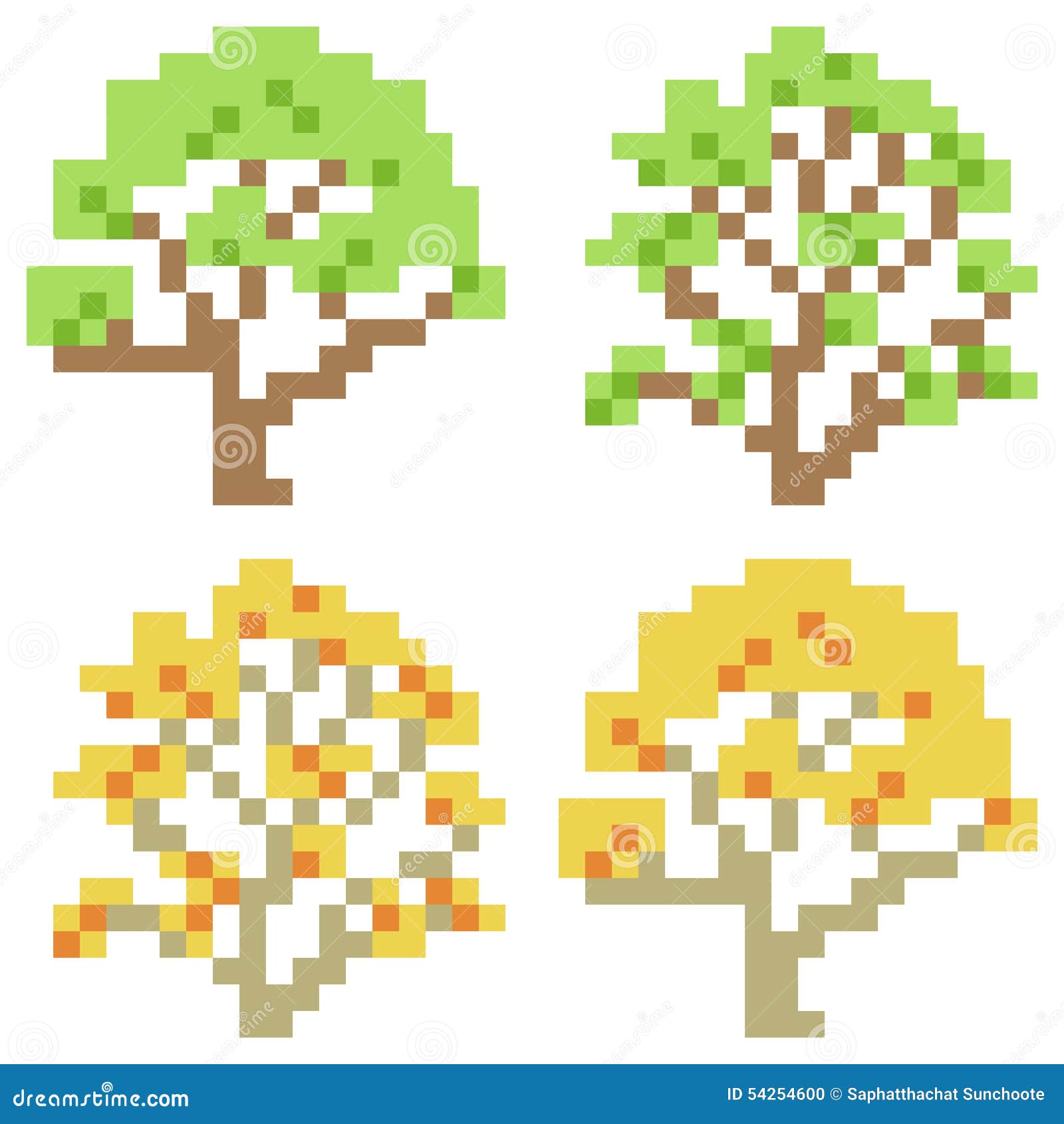 Illustration Pixel Art Icon Tree Stock Illustration - Illustration of ...