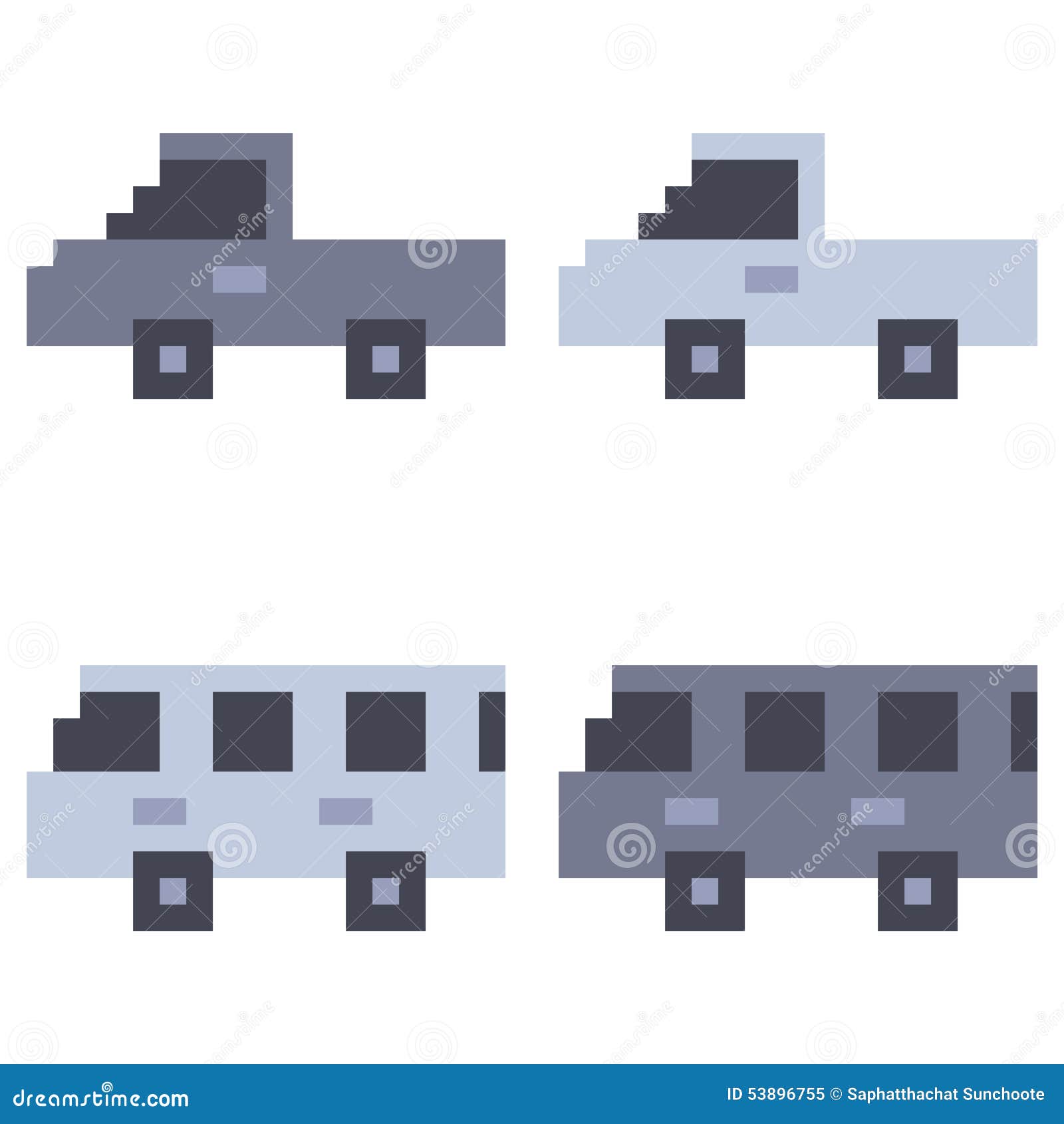 Illustration Pixel Art Icon Van Stock Vector - Illustration of garden ...