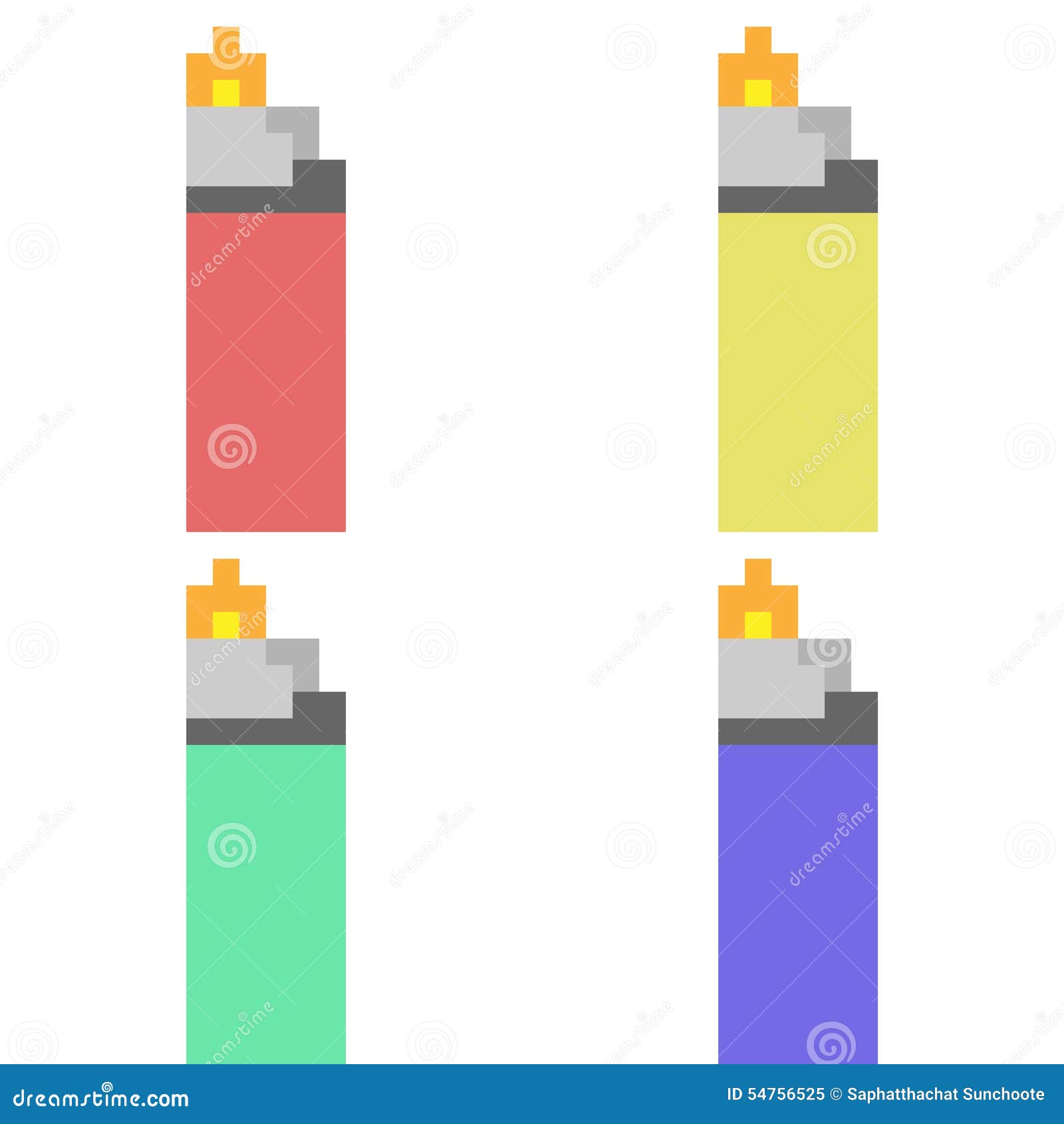 Illustration Pixel Art Lighter Stock Vector - Illustration of lighter ...