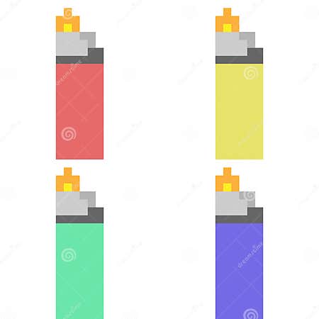 Illustration Pixel Art Lighter Stock Vector - Illustration of lighter ...