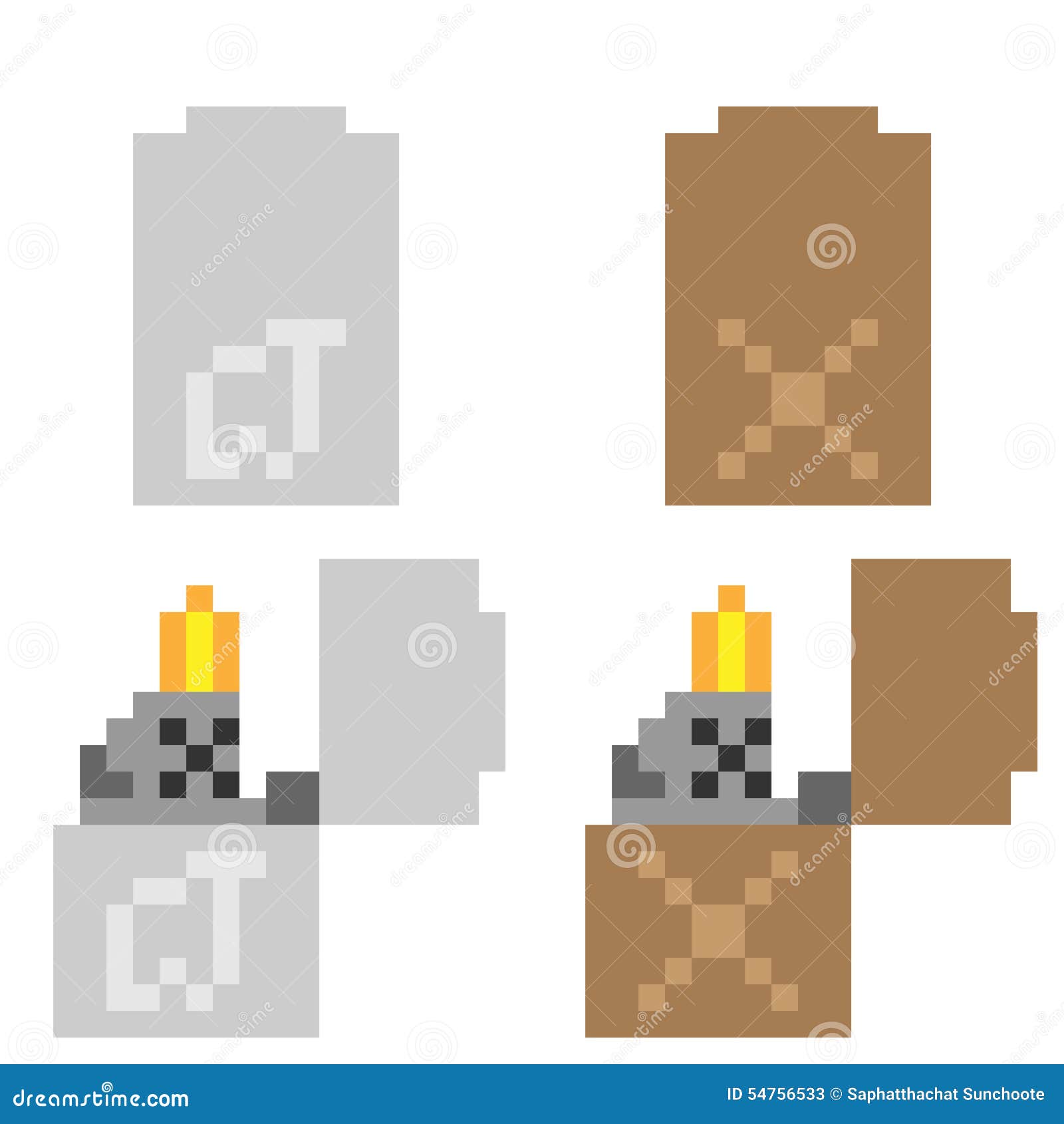 Illustration Pixel Art Lighter Stock Vector - Illustration of graphic ...