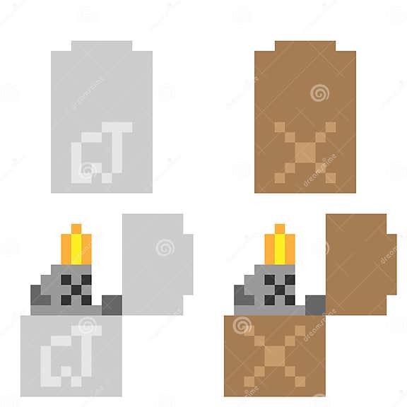 Illustration Pixel Art Lighter Stock Vector - Illustration of graphic ...