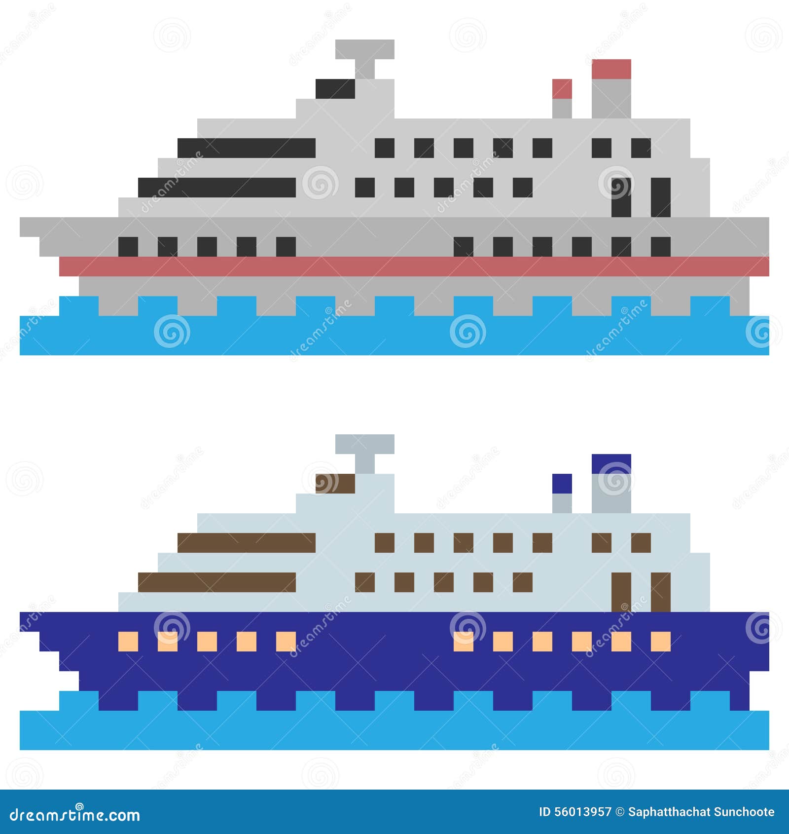 Pixel Art Ship Ocean Stock Illustrations – 90 Pixel Art Ship Ocean ...