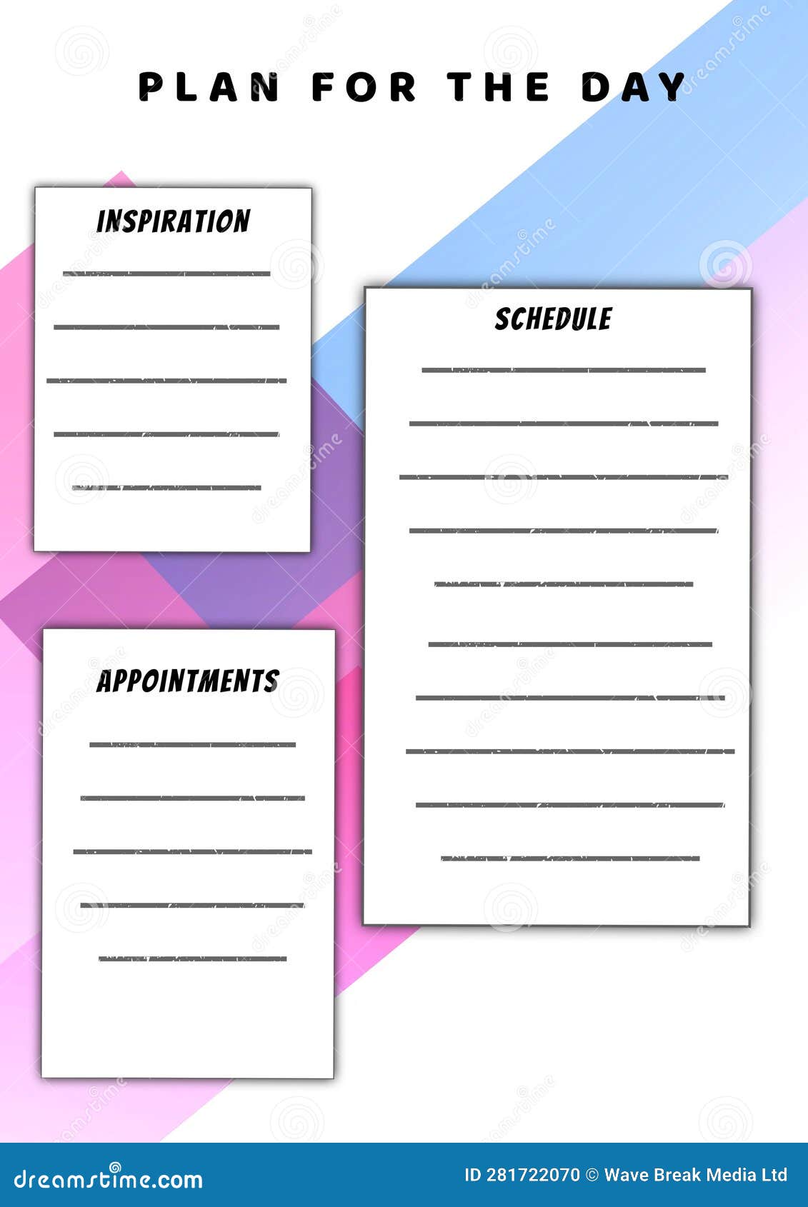 Illustration of Plan for the Day Text with Inspiration, Schedule and ...