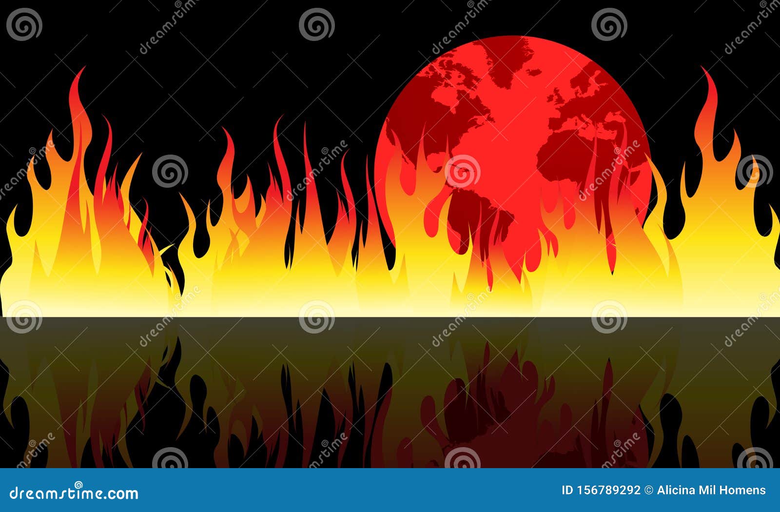Illustration of Planet Earth Being Burned Stock Illustration ...