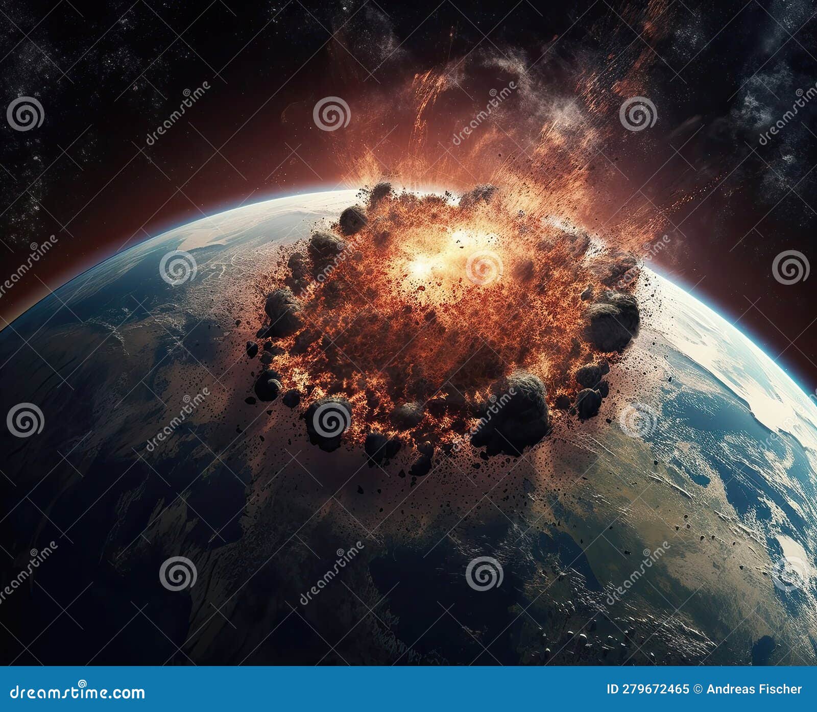 Illustration of the Planet Earth Burning. Burning World Earth Stock ...