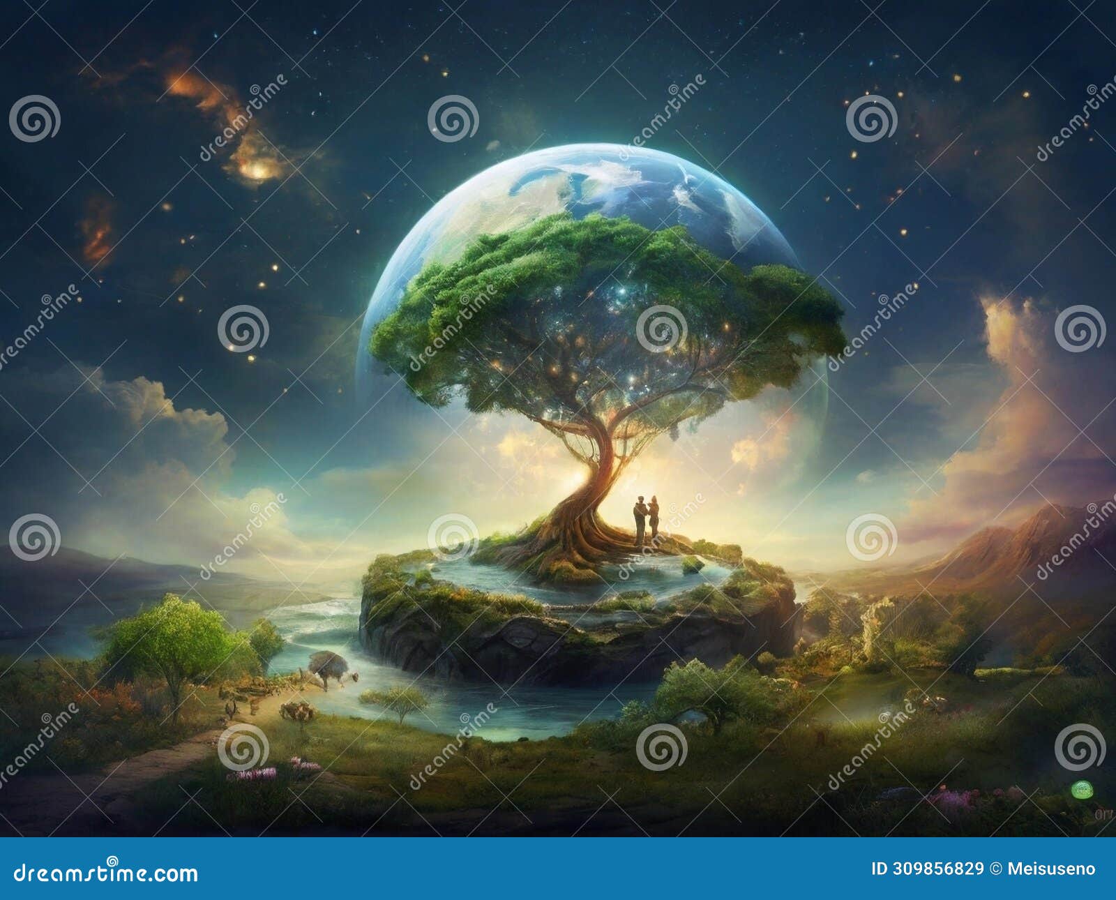 Illustration of Planet Earth, Caring for the Earth, Earth Day Stock ...