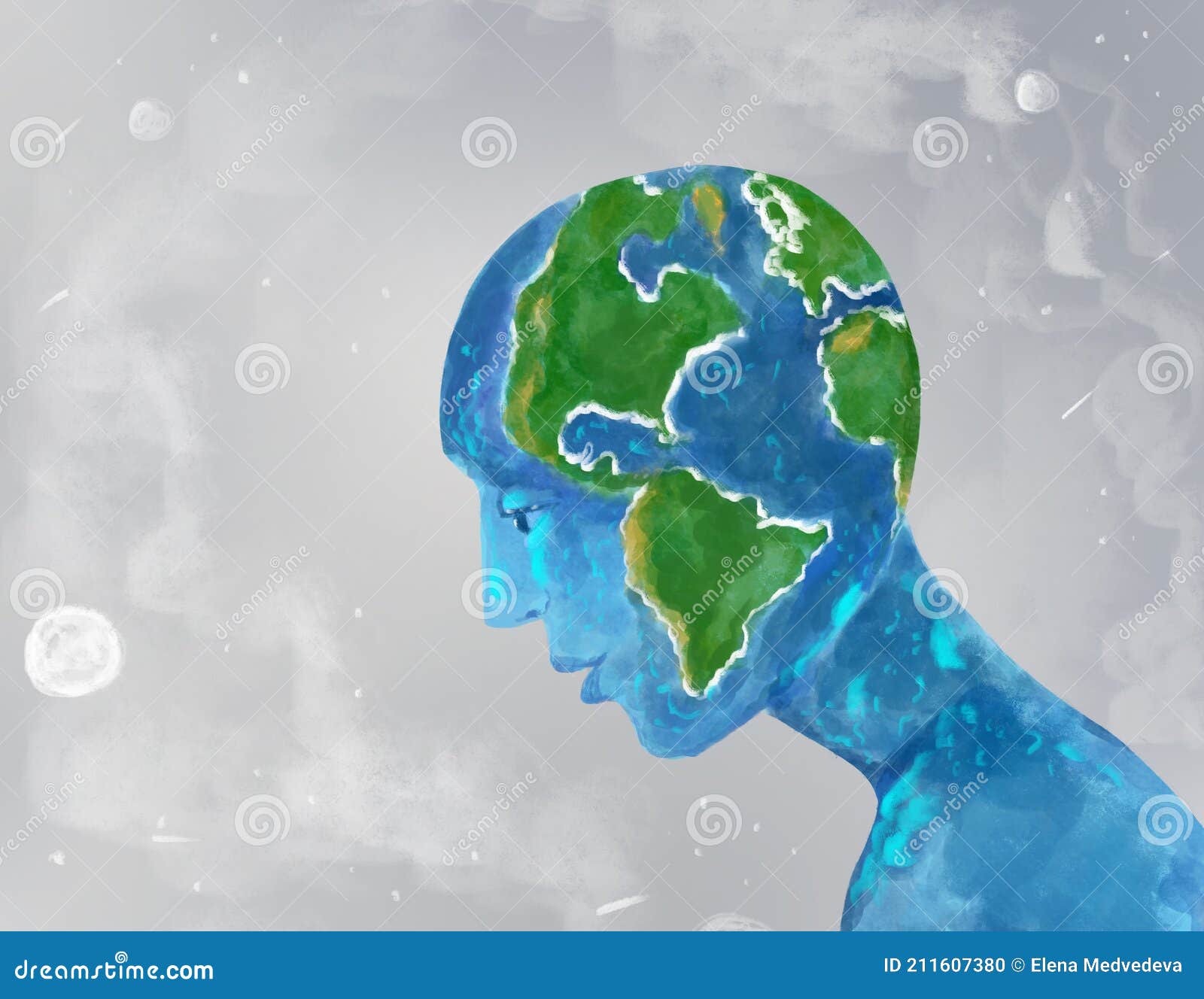 Illustration of the Planet Earth in the Form of a Man. Ecology, Global ...