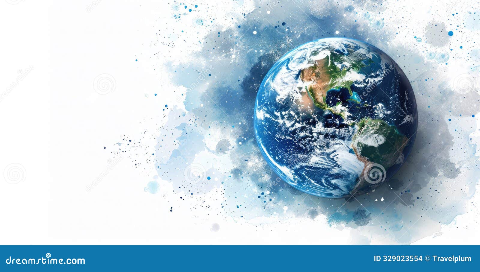 Illustration of Planet Earth, Globe on a White Blue Background with ...