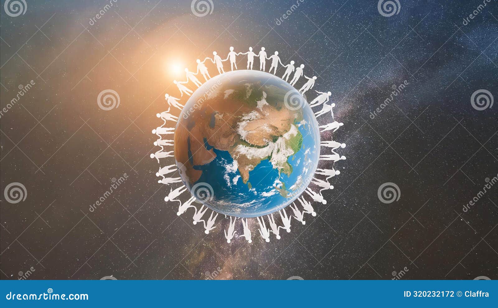 Illustration of Planet Earth and a Group of People Connecting To ...