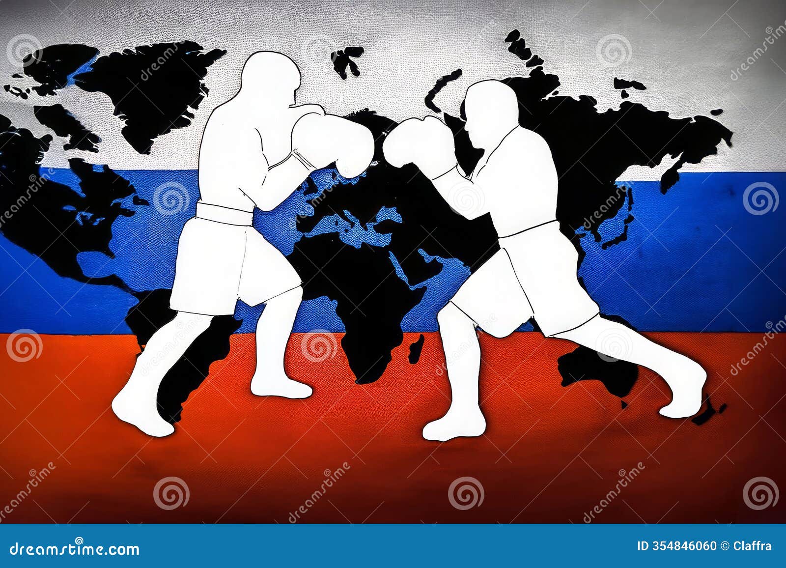 Illustration of Planet Earth and Two People Fighting Eachother Stock ...