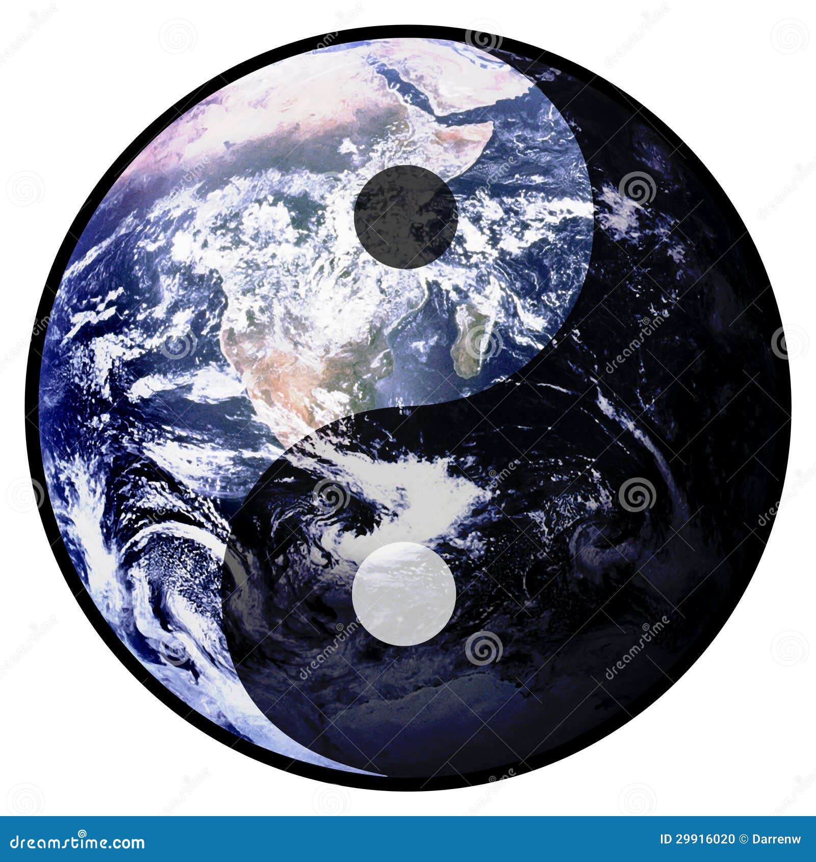Yin Yang Earth stock illustration. Illustration of planet - 29916020