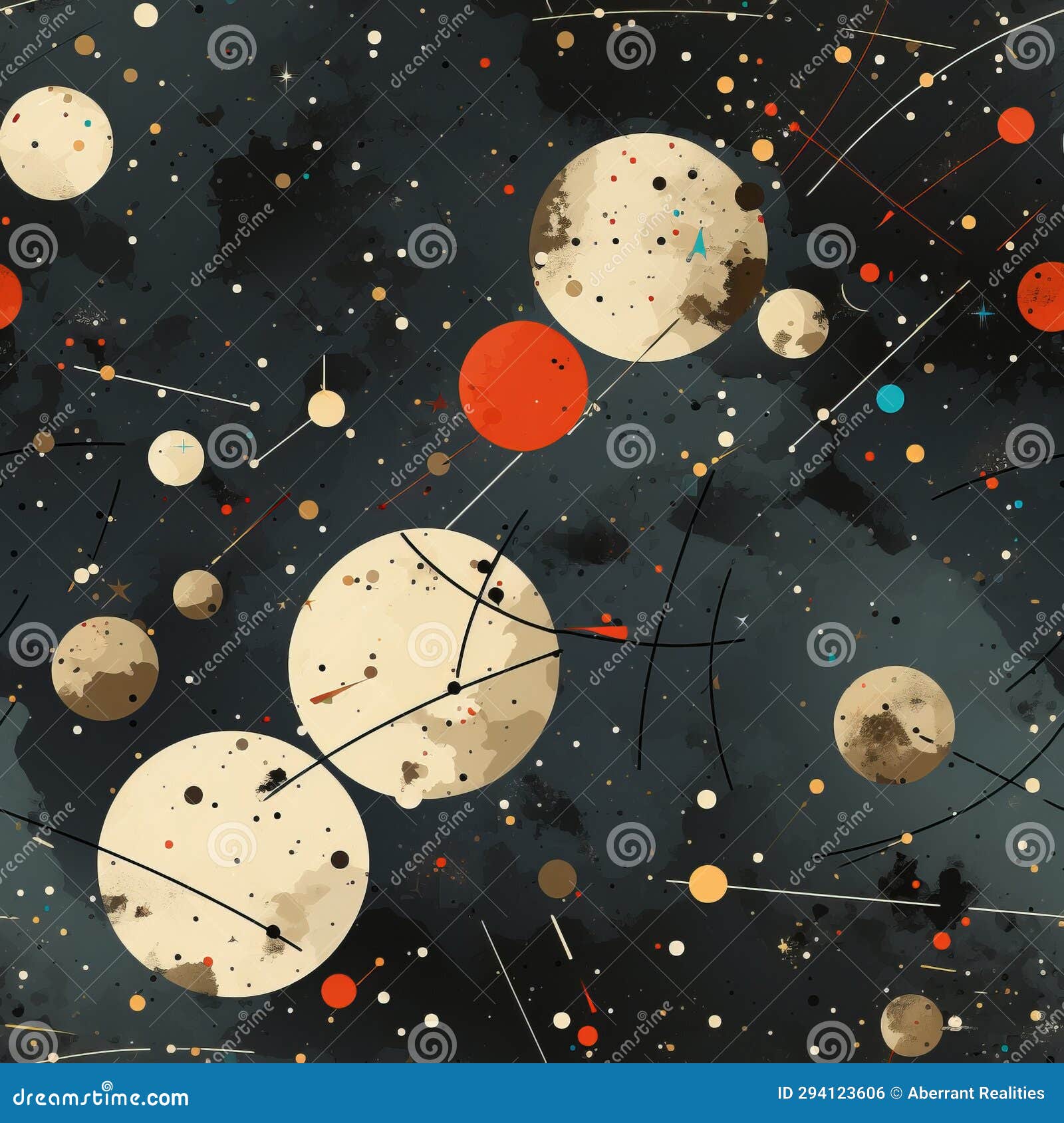 An Illustration of Planets and Stars in Space Stock Illustration ...