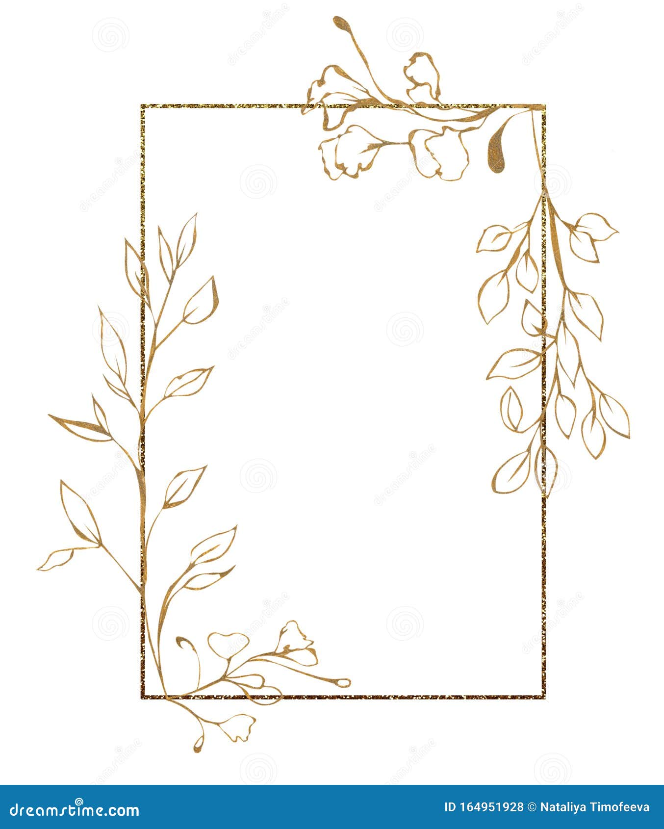 Illustration of a Plant Branch in the Form of a Colored Floral Frame of ...