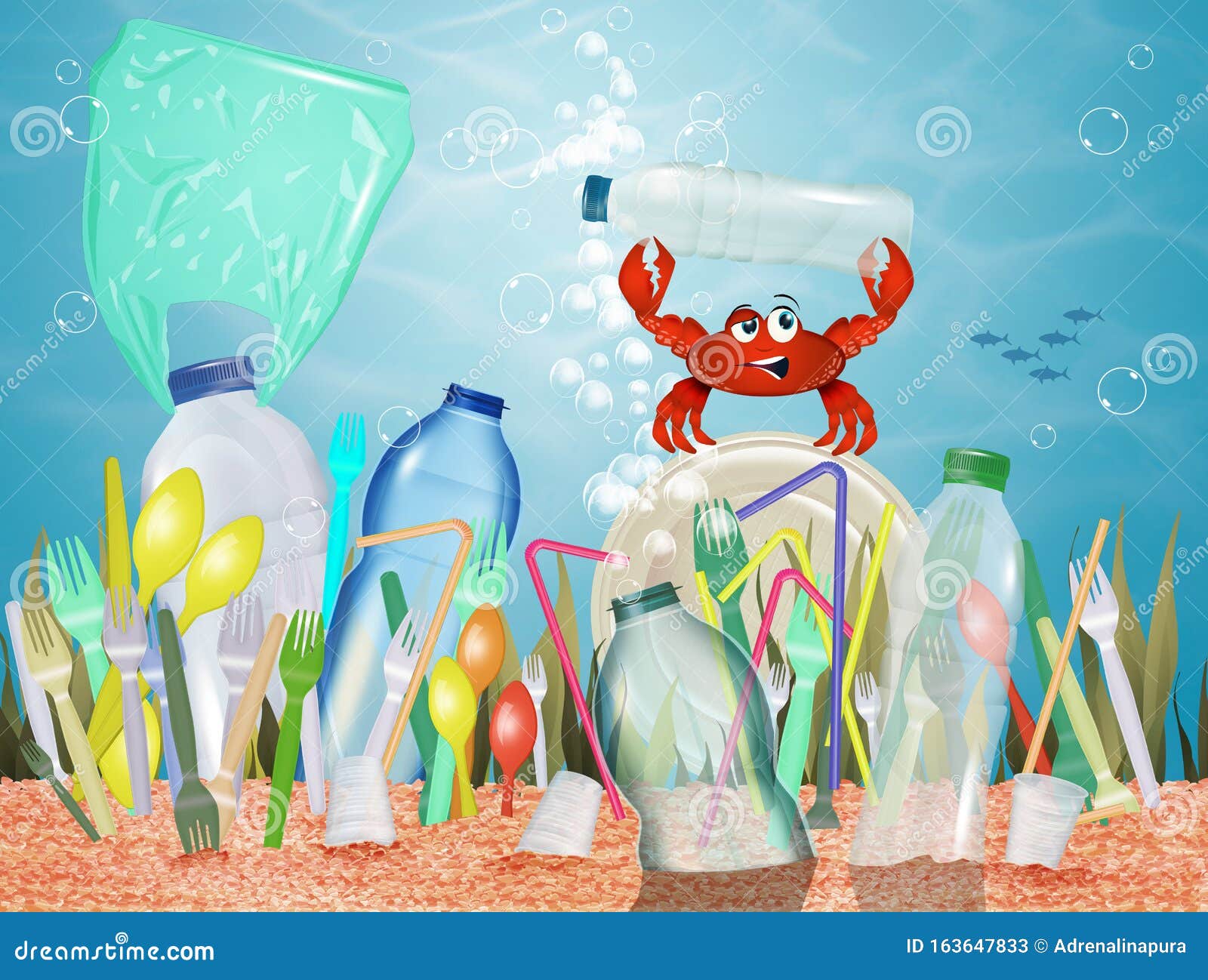 Say No To Plastic. Problem Plastic Pollution. Ecological Poster. Banner ...