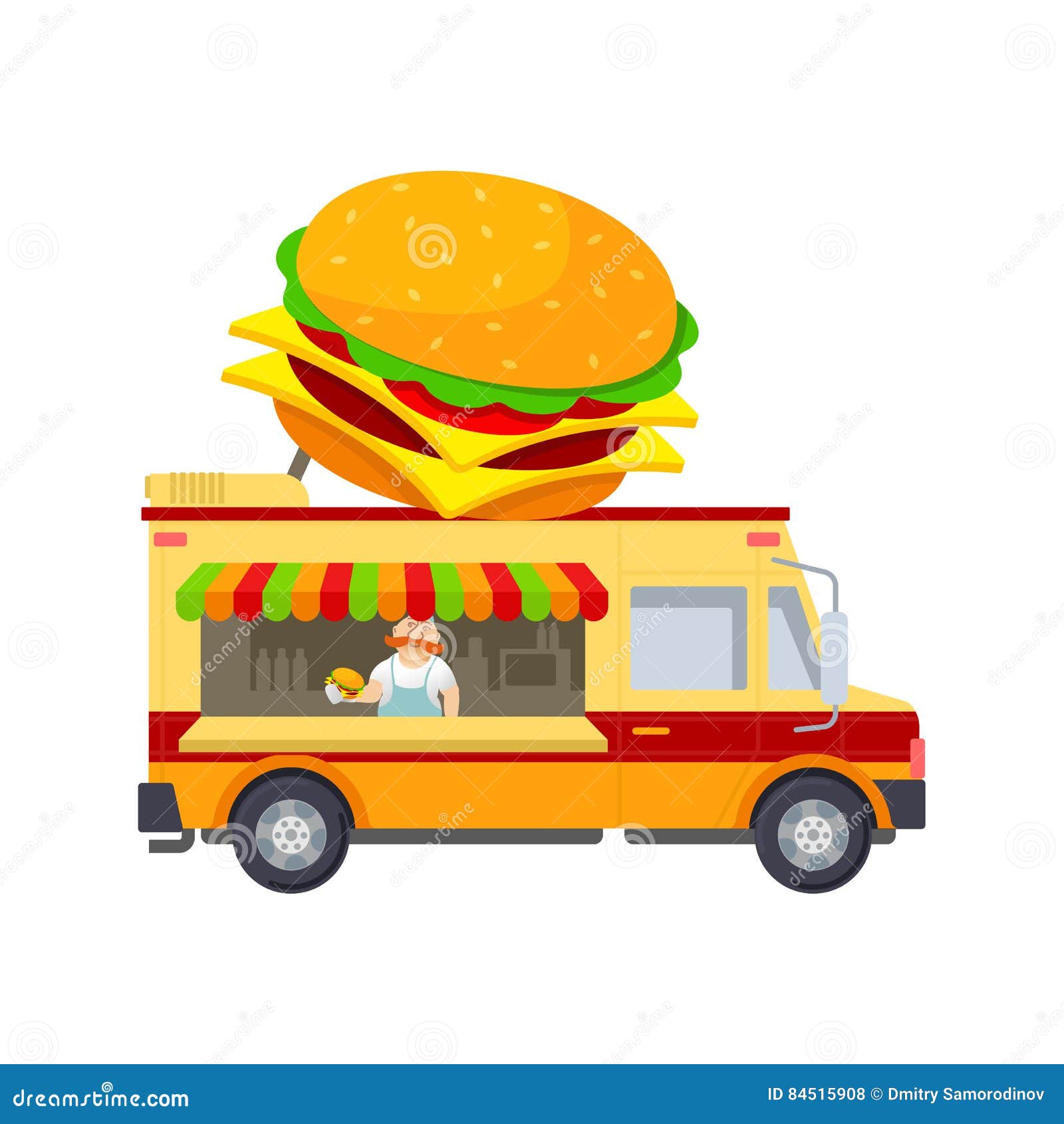 Illustration Plate De Camion De Nourriture Illustration Stock ...