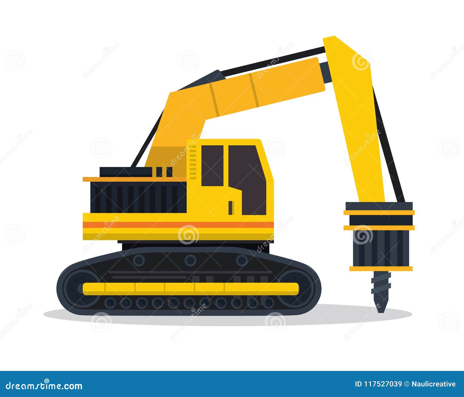 Illustration Plate Moderne De Véhicule De Construction De Foreuse ...