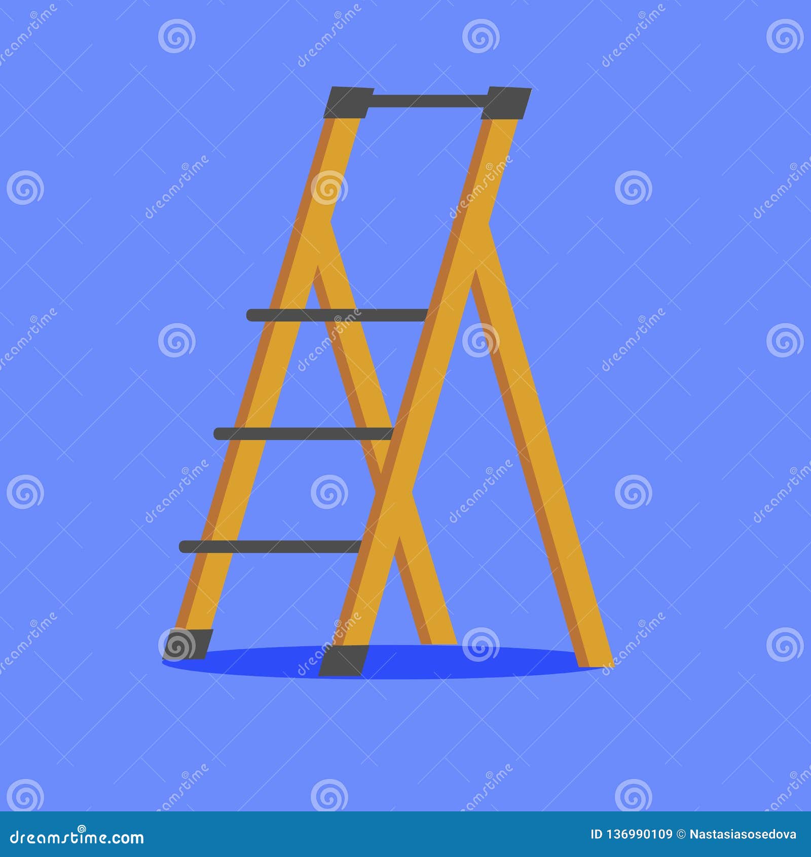 Illustration of Platform Ladder Stock Vector - Illustration of ...