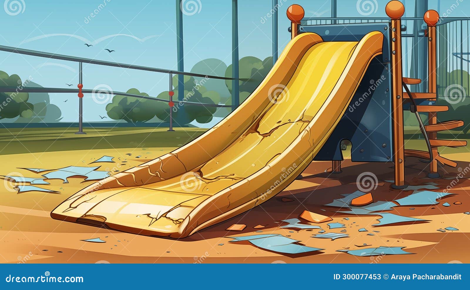 Playground Safety Poster Flat Vector Template | CartoonDealer.com ...