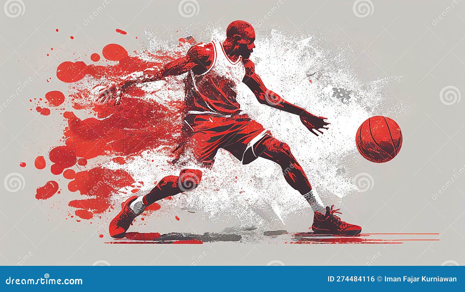 Illustration of Playing Basketball. the Player Doing a Trick Stock ...