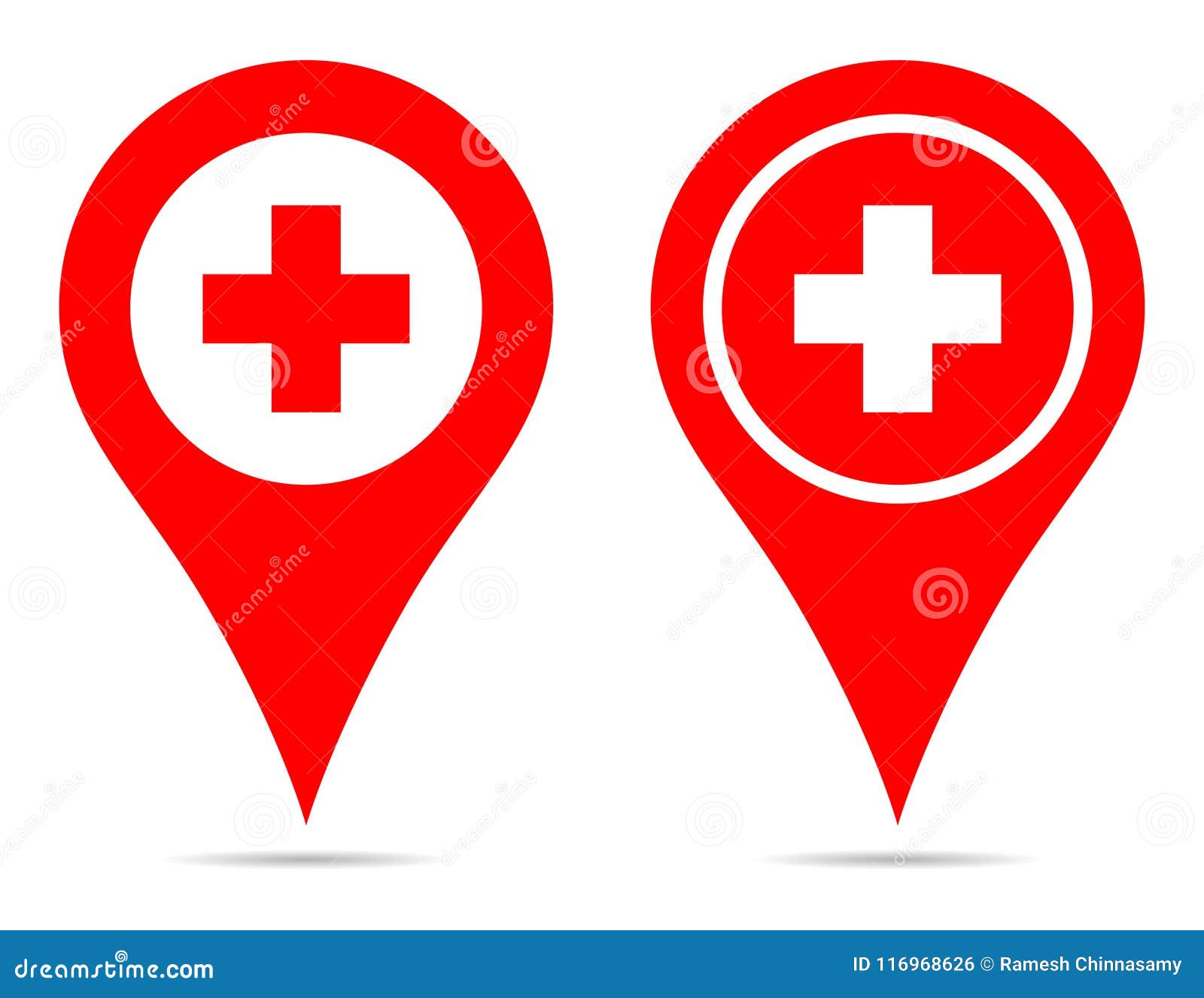 Pointer Map Pin Navigation Medical Icon Red Plus Symbol Editorial Photo ...