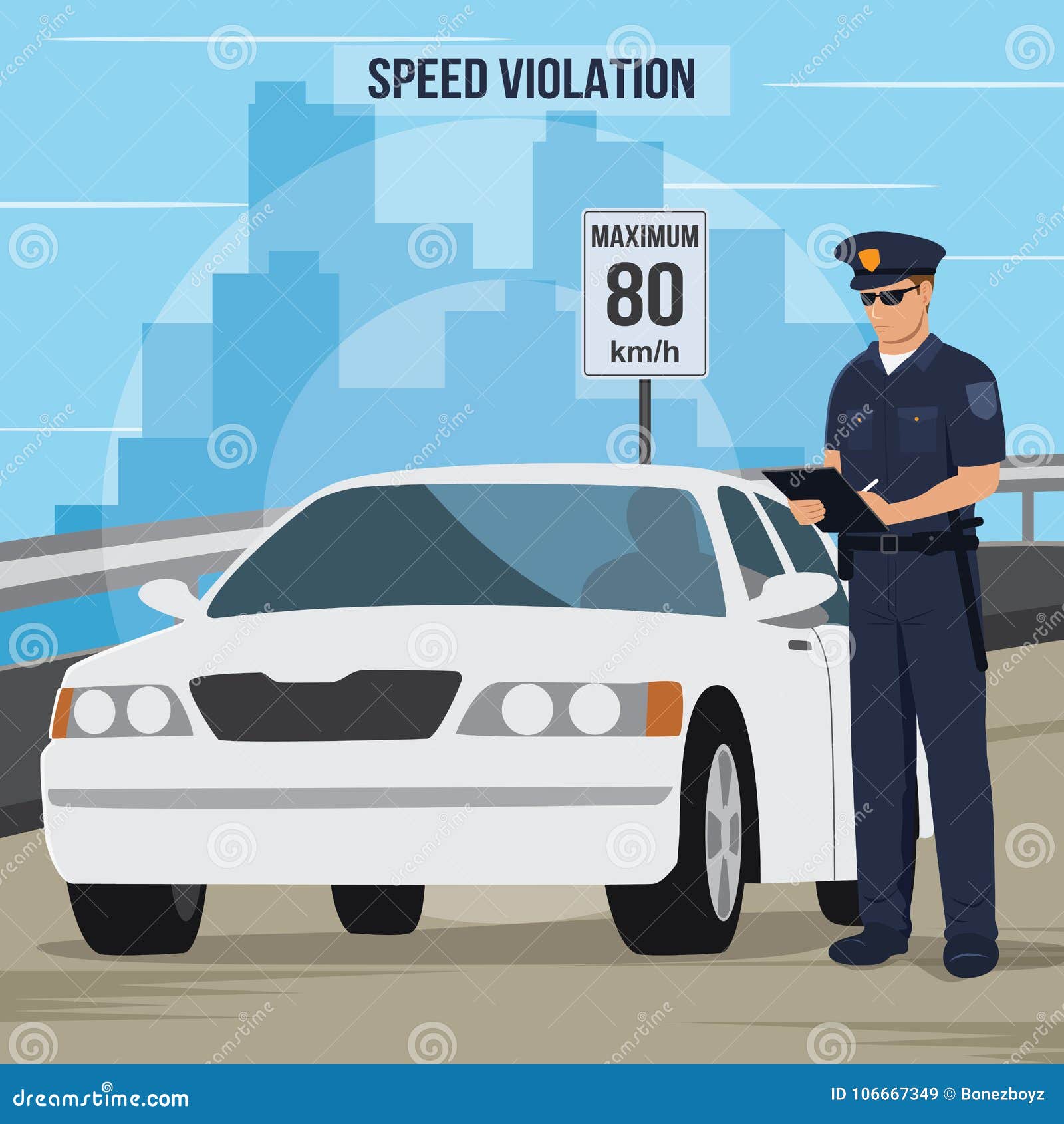 High Speed Traffic Violation Illustration Stock Vector - Illustration ... High Speed Traffic Violation Illustration Stock Vector - Illustration ...