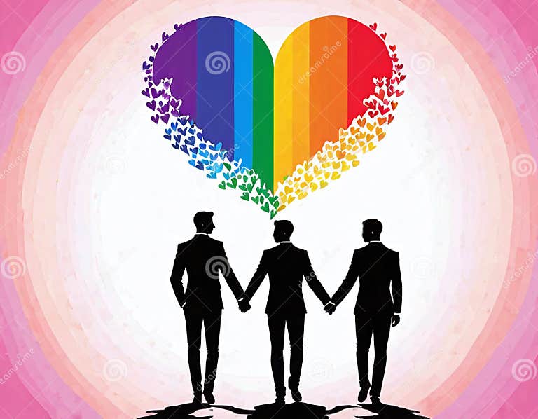 Illustration Of A Polygamous Same Sex Relationship Three Guys Ai