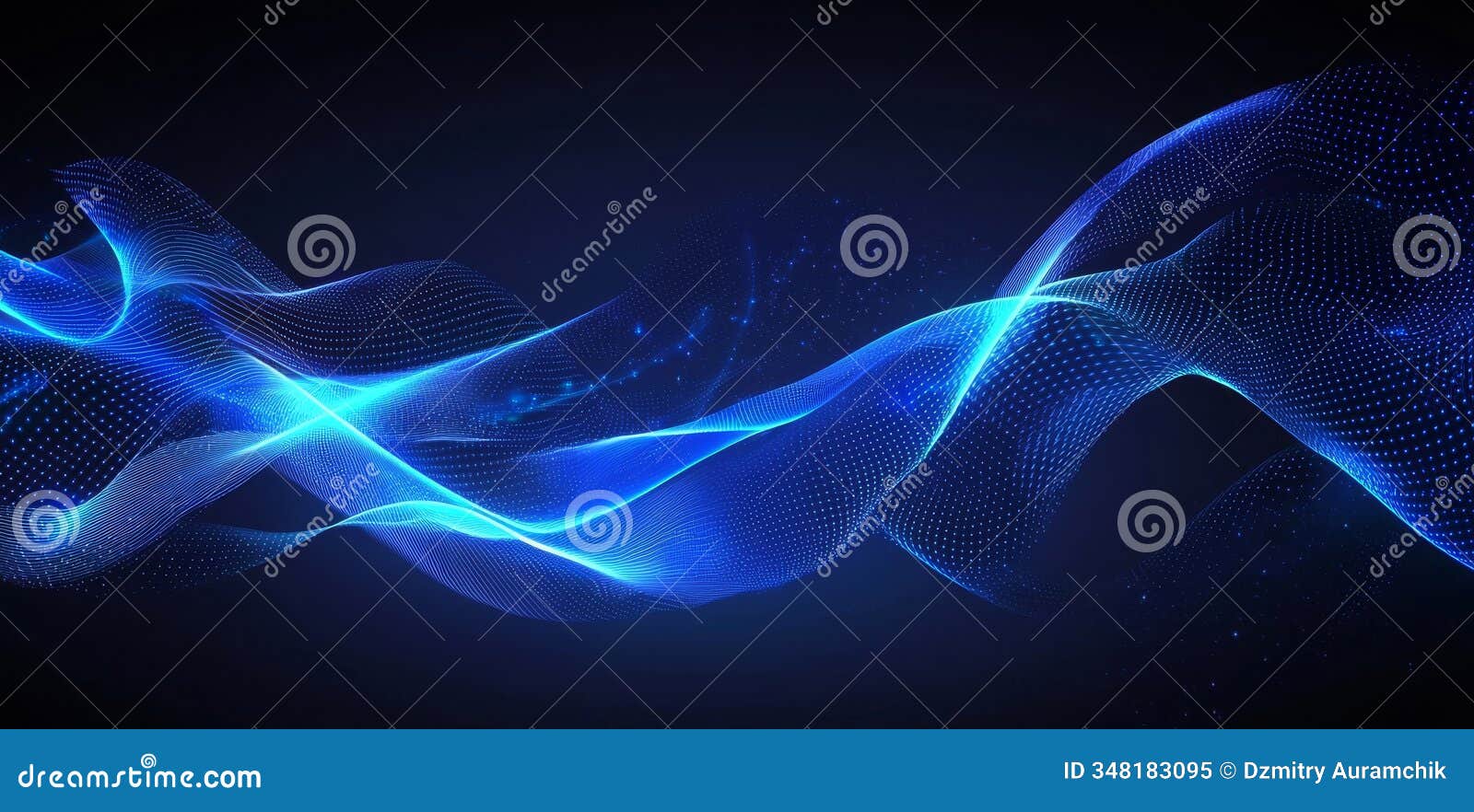 This Illustration of Polygon Wave Structure with Dots Wave Wireframe ...