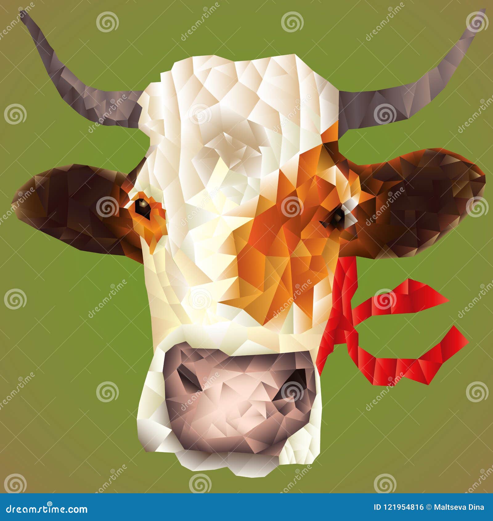 Illustration Polygons Style Cow Stock Vector - Illustration of polygon ...