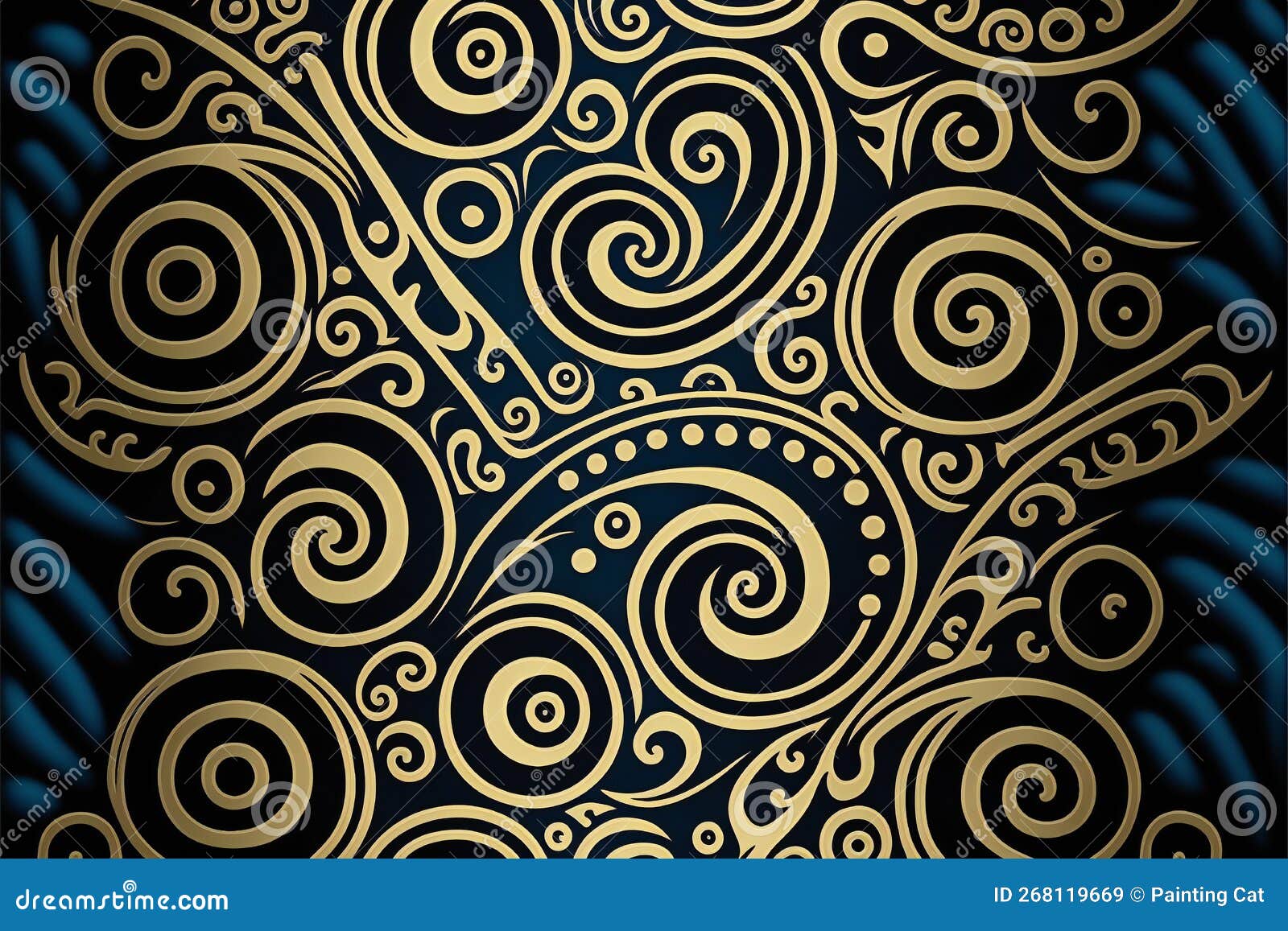 Polynesian Maori Tribal Seamless Pattern Background, Highly Detailed ...