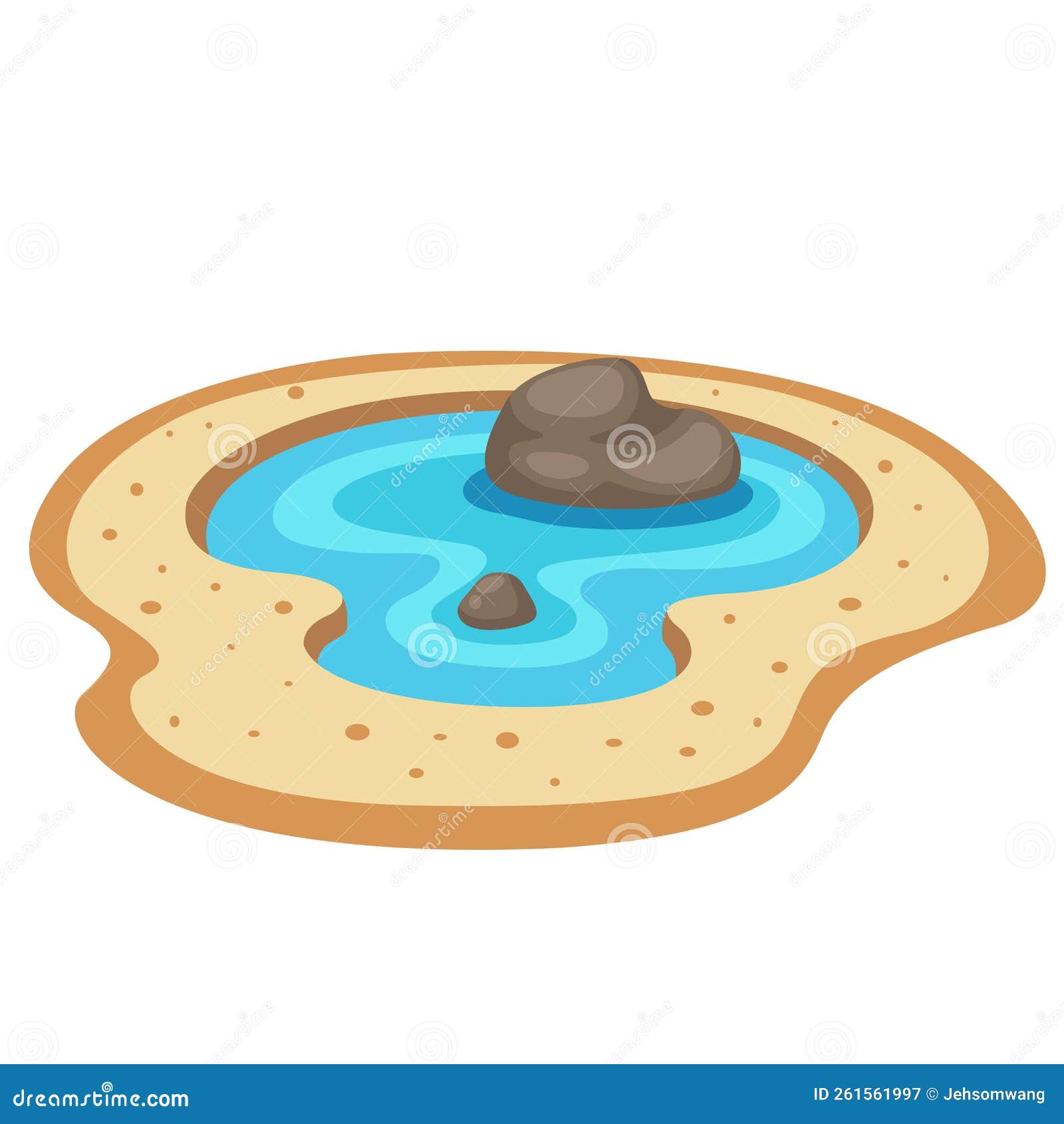 Pond on white background stock vector. Illustration of lily - 261561997